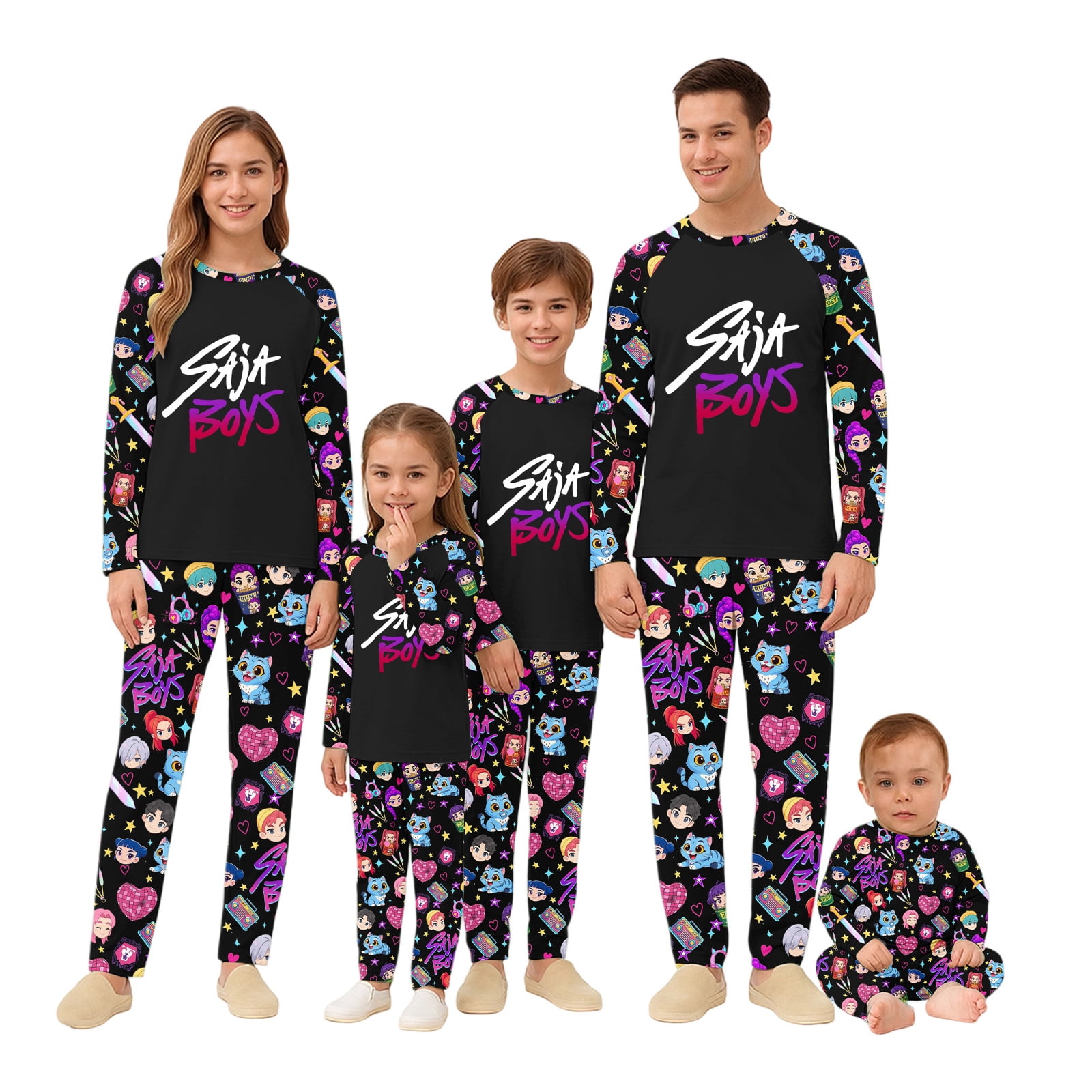 Christmas Family Matching Pajamas Sets, Parent-Child Demon Hunters ...