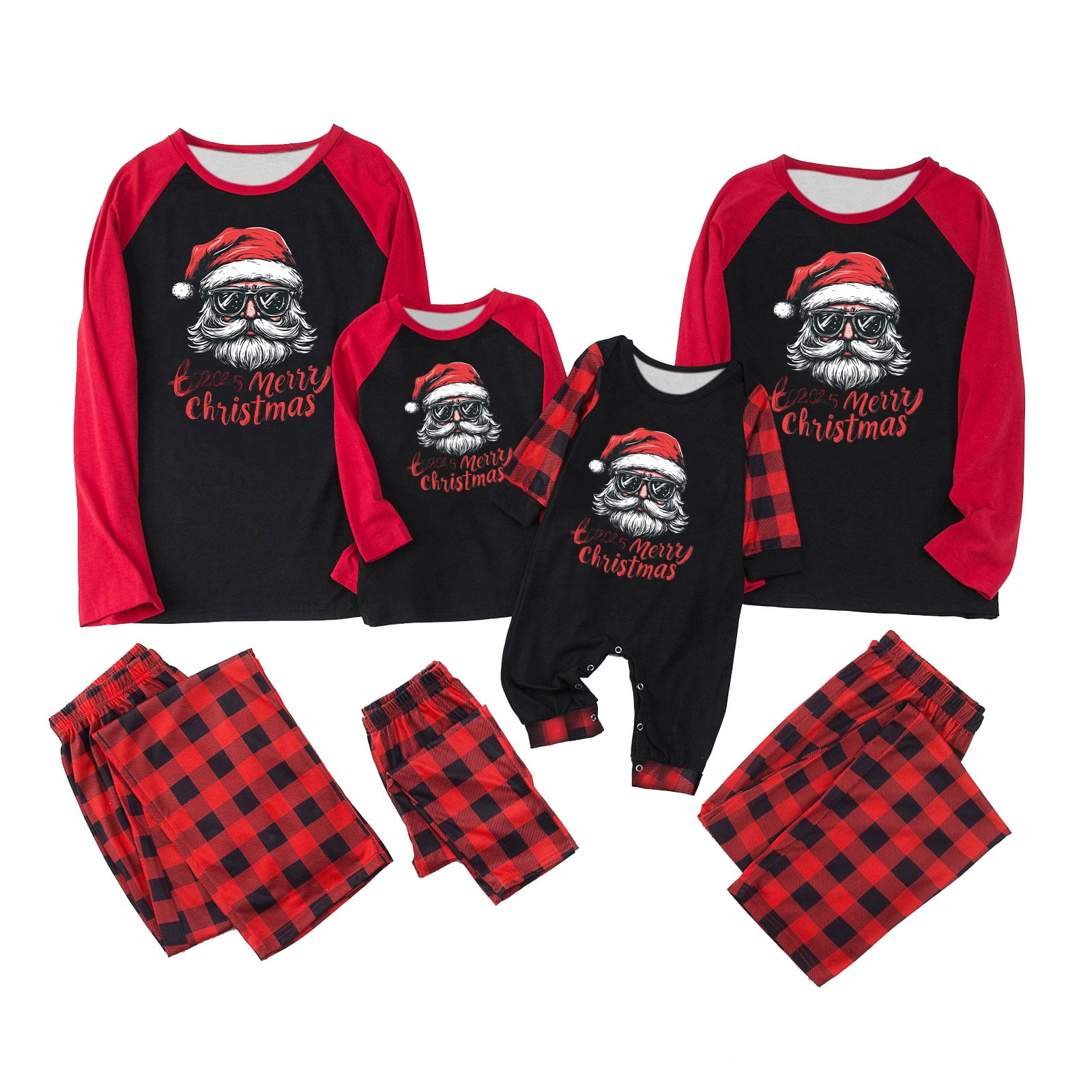 Christmas Family Matching Pajamas Sets Red Plaid Style, Warm & Loose ...