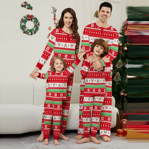 Christmas Family Matching Pajamas Sets, Warm & Loose & Skin-friendly ...