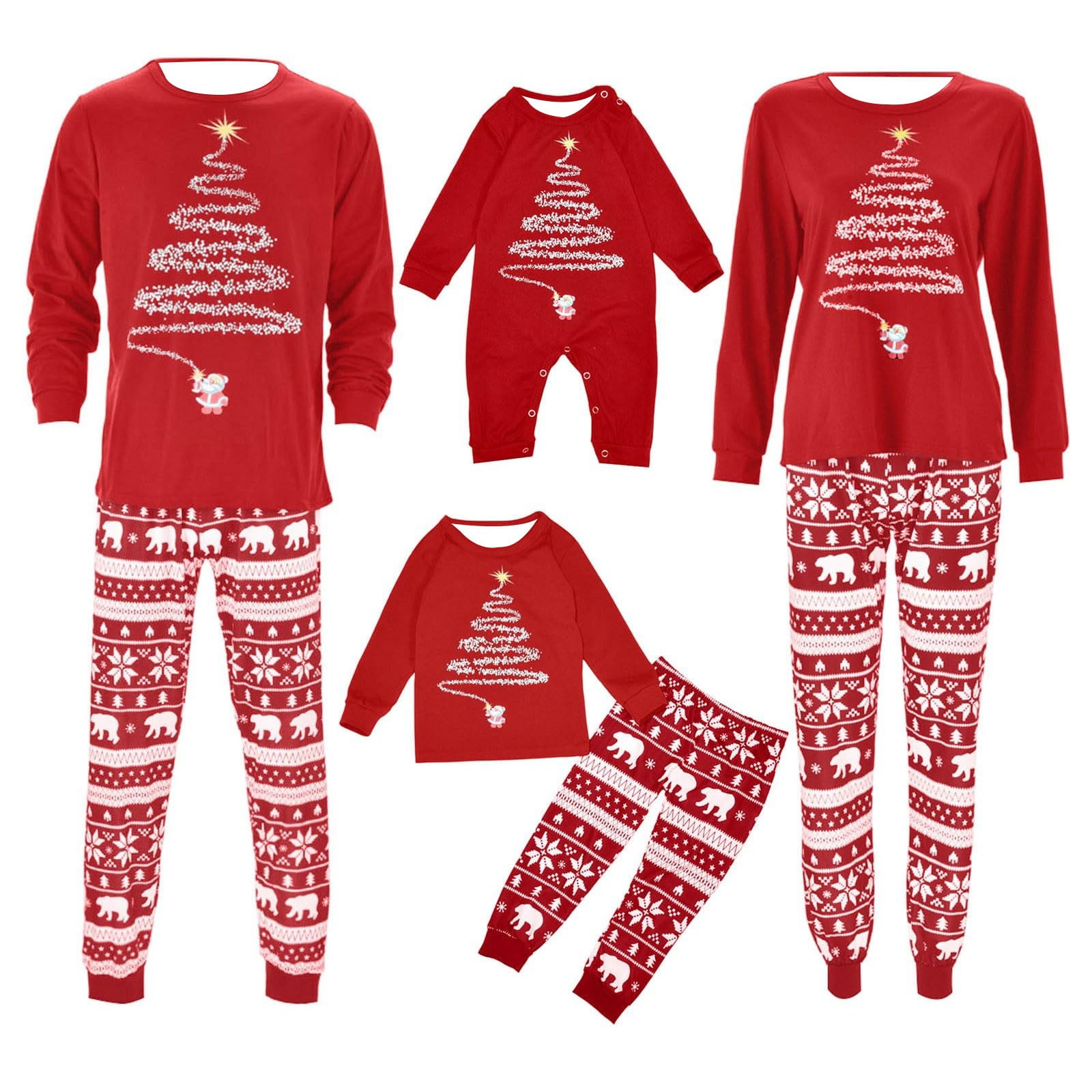 Christmas Family Matching Pajamas Sets, Warm & Loose & Skin-friendly ...
