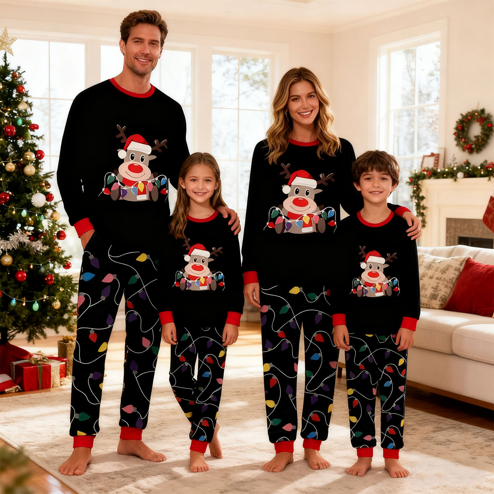 Christmas Family Matching Plaid Print Pajama for Parents Chi ldren Cozy ...