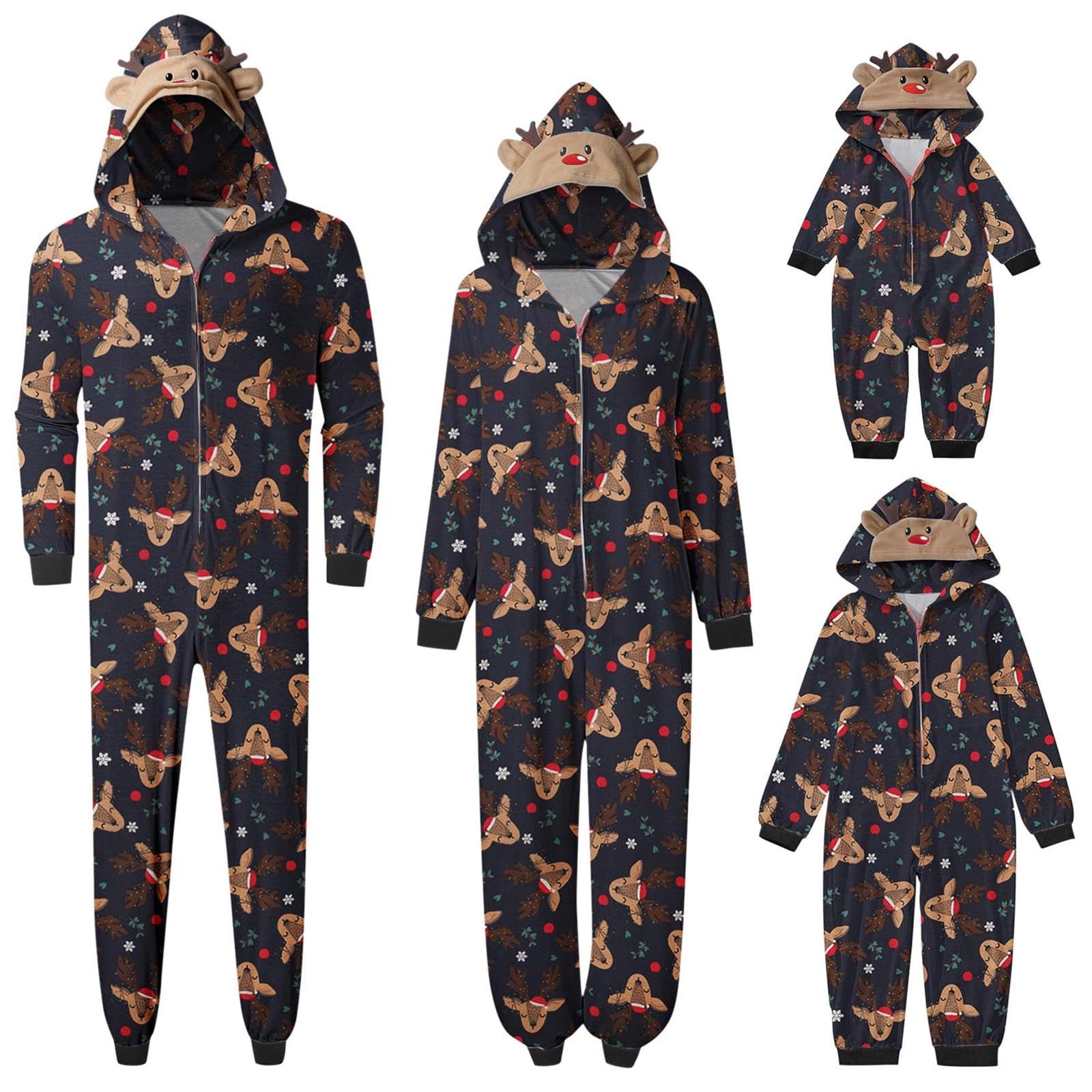 Baikeli Christmas Family Onesies Matching Sets with Hooded,Family Christmas Pjs Matching Outfits ...