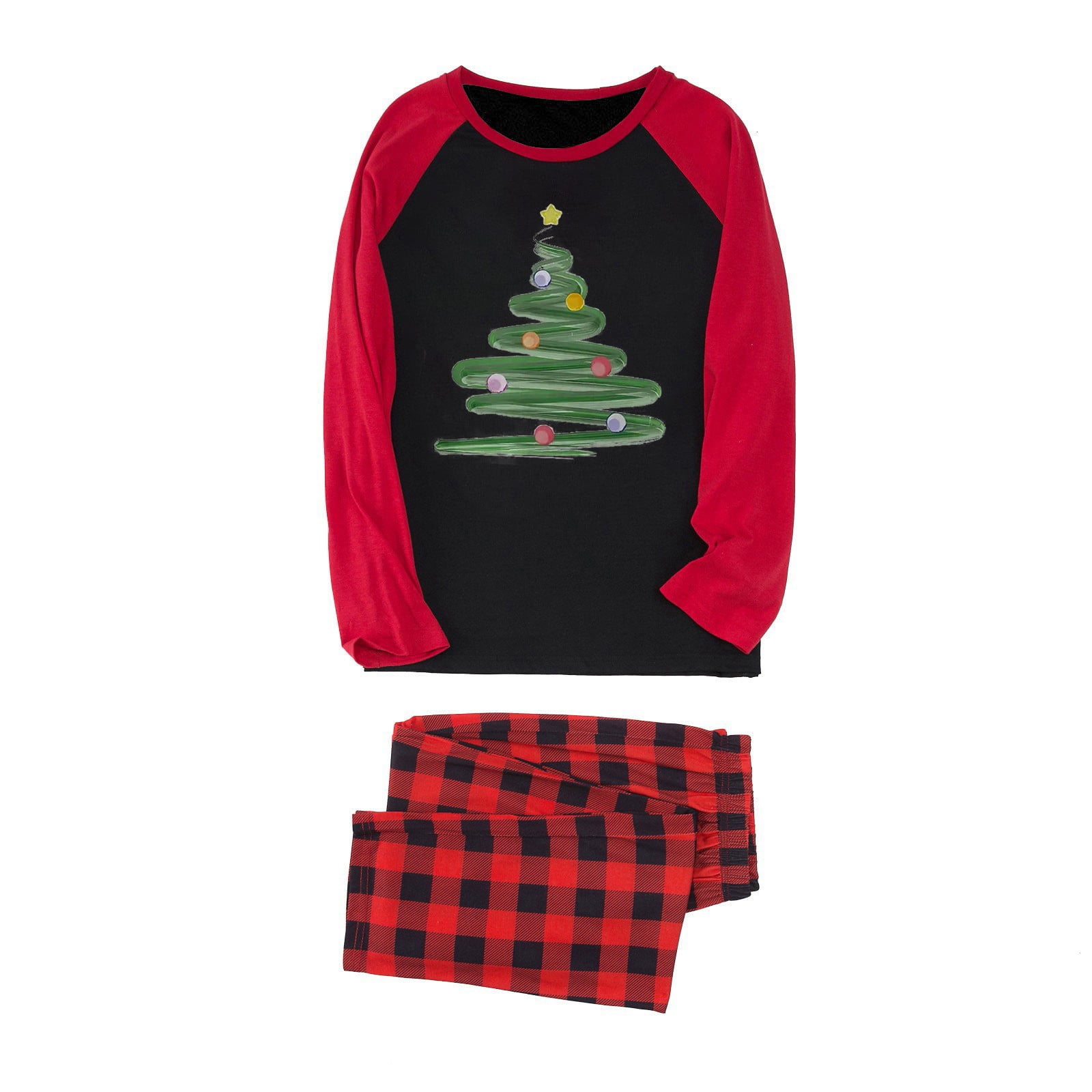 Christmas Family Pajamas Christmas Tree Pajama Set For Kids Red And ...
