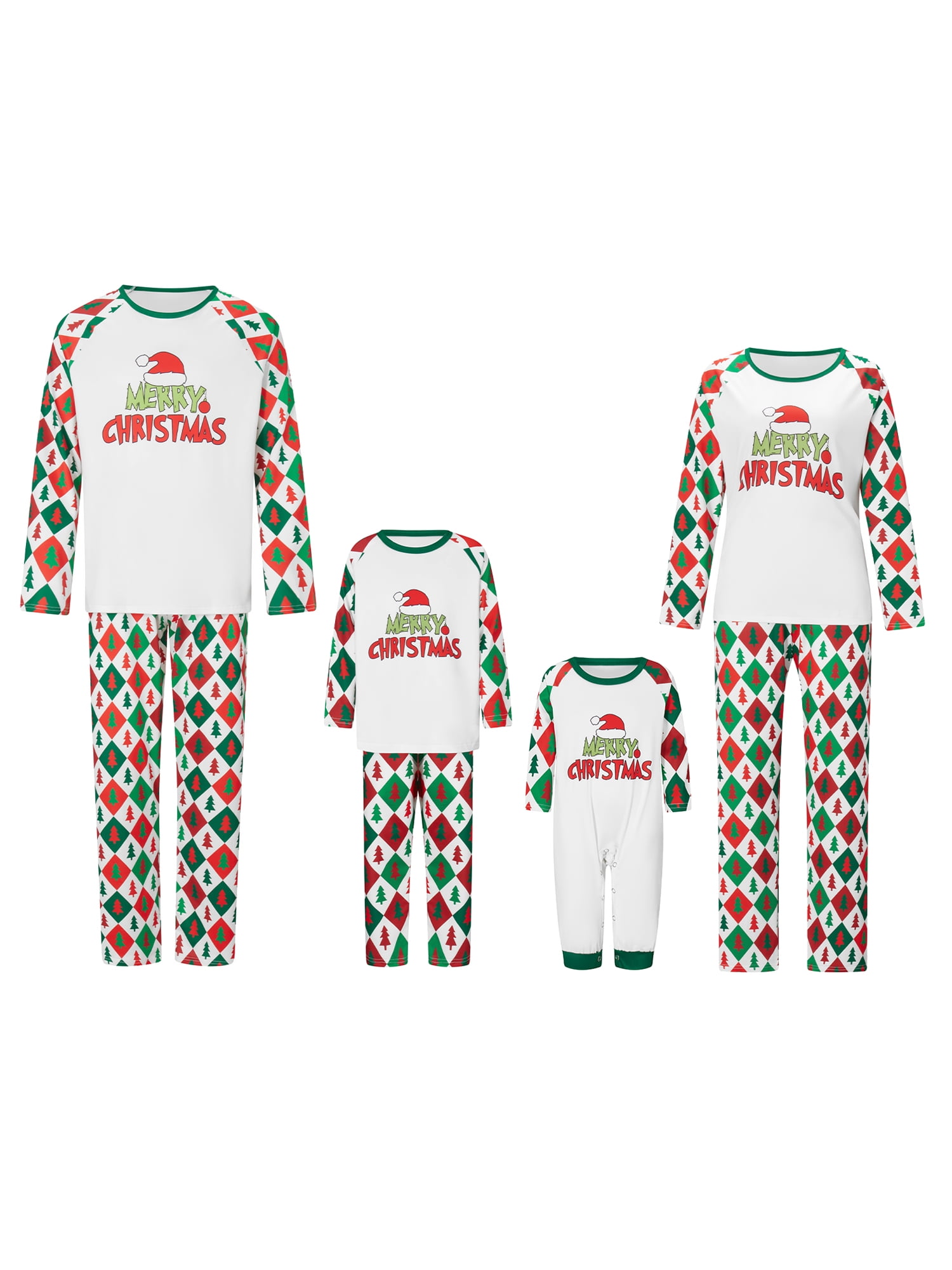 Argulvti Christmas Family Pajamas Matching Set, Letter Print Tops ...