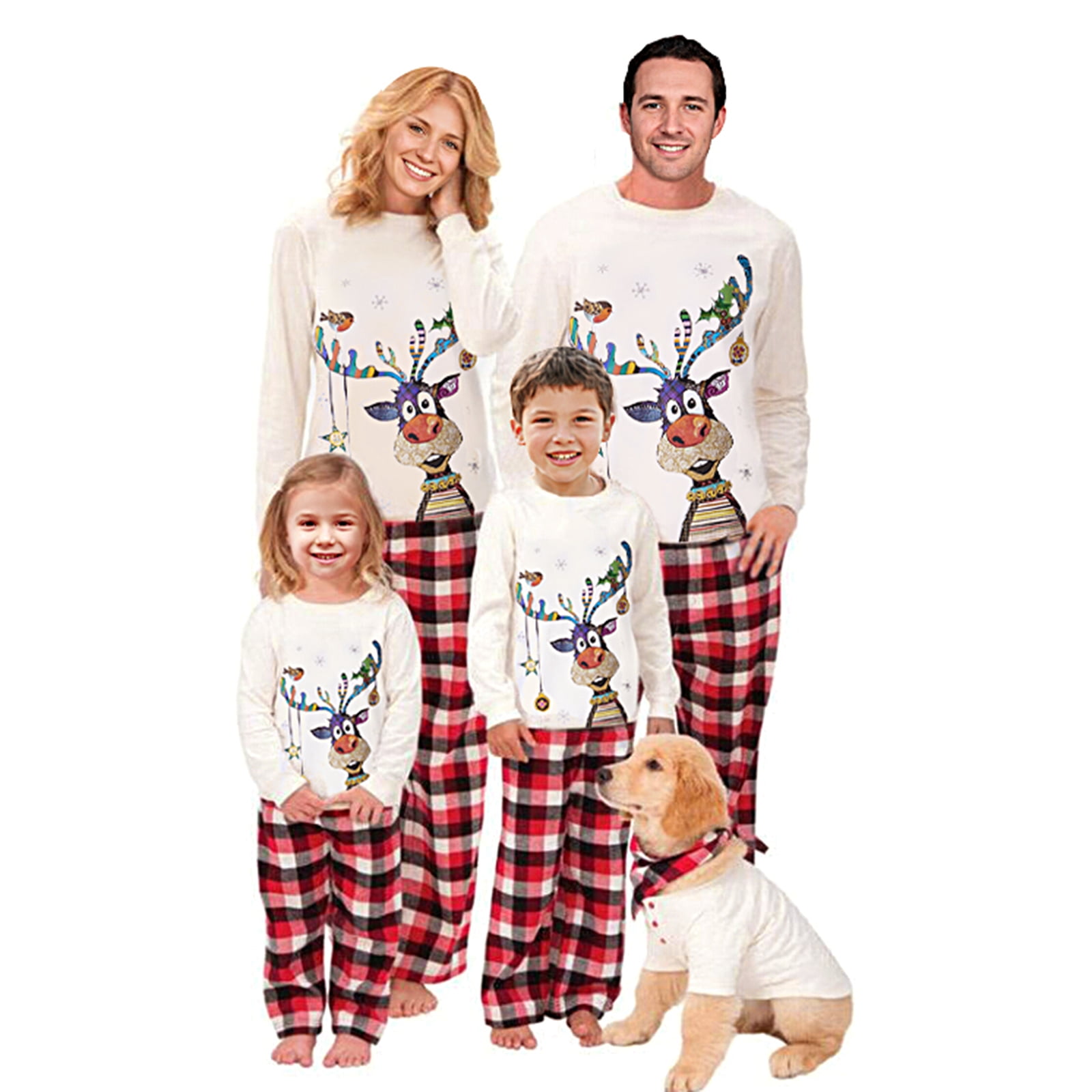 Christmas Family Pajamas Matching Set,Xmas Long Sleeve Letters Print T ...