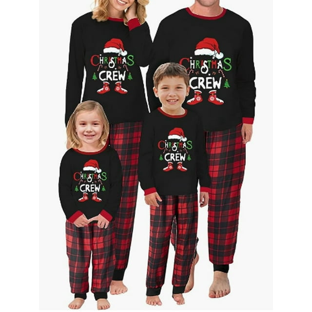 Christmas Family Pajamas Matching Set,Xmas Long Sleeve Letters Print T ...