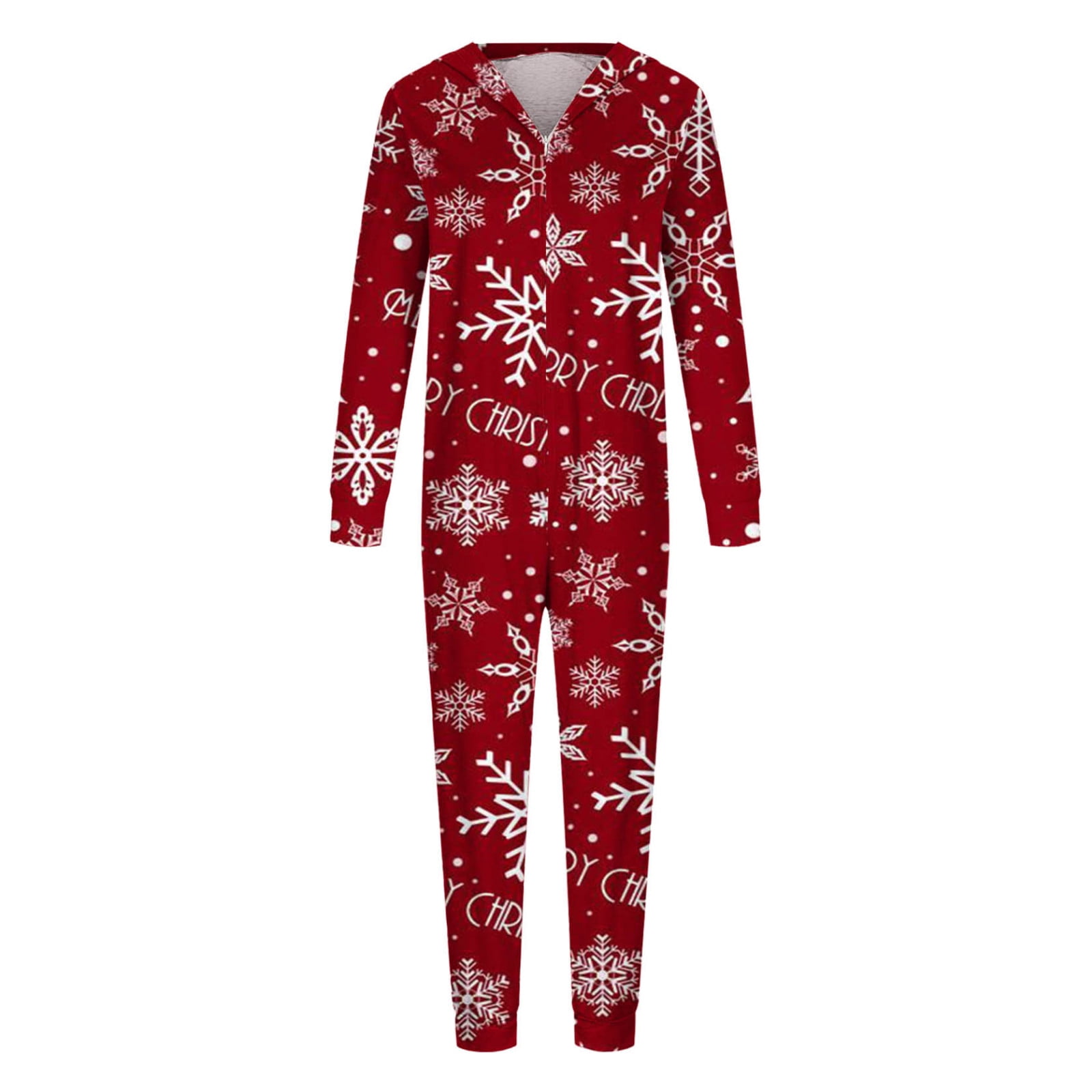 Christmas Family Pajamas Matching Sets Cotton Onesies Jumpsuits Zipper ...