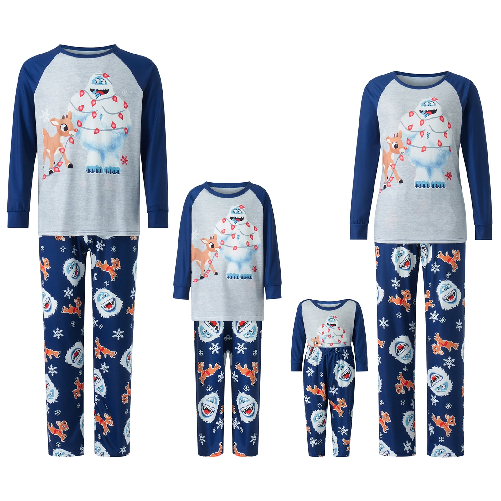 Christmas Family Pajamas Matching Sets Deer Jumpsuits Baby Kids Adults ...