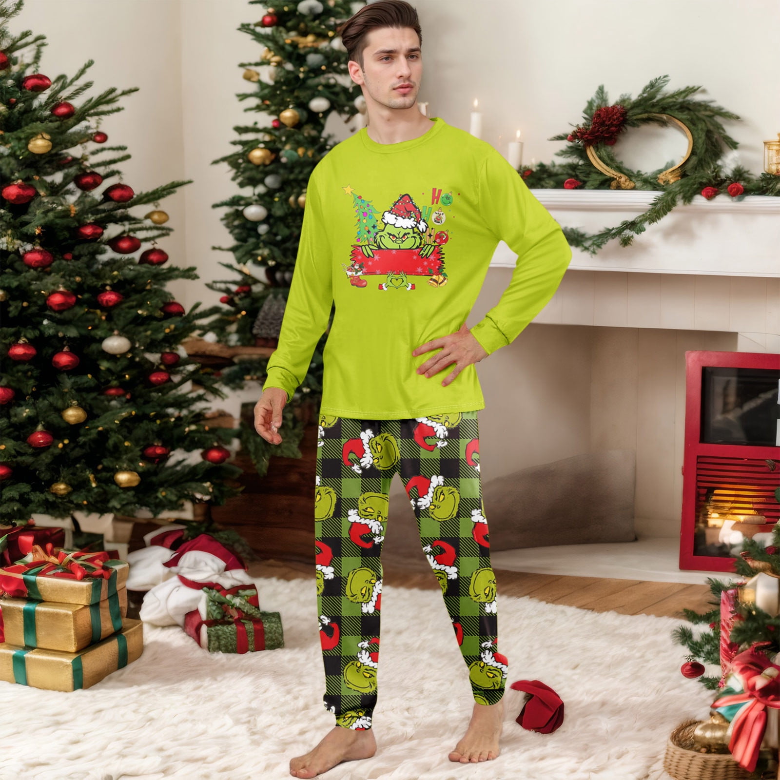 Christmas Family Pajamas Matching Sets，Grin-ch Christmas Family ...