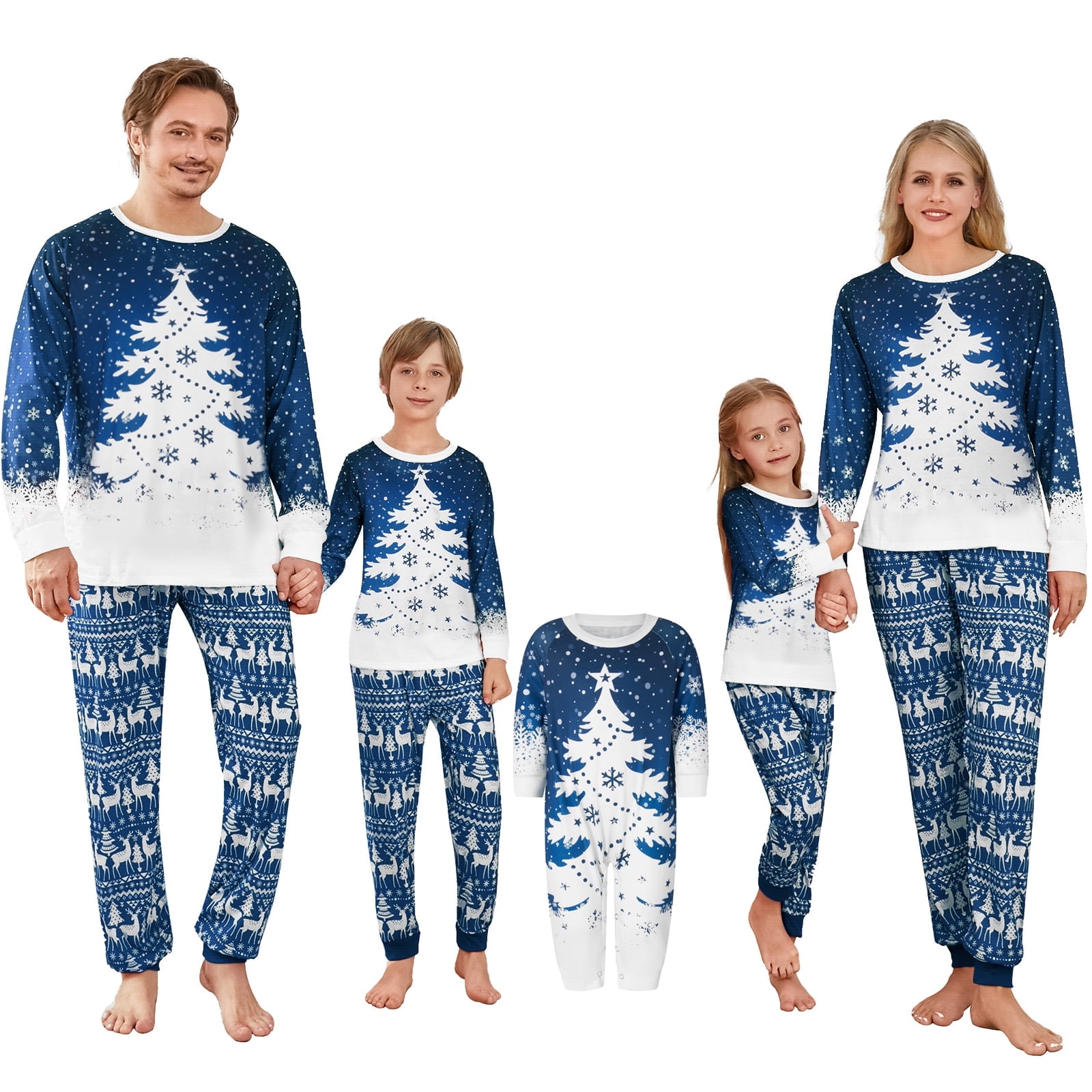 Christmas Family Pajamas Family Matching Sleepwear Xmas Long Sleeve ...