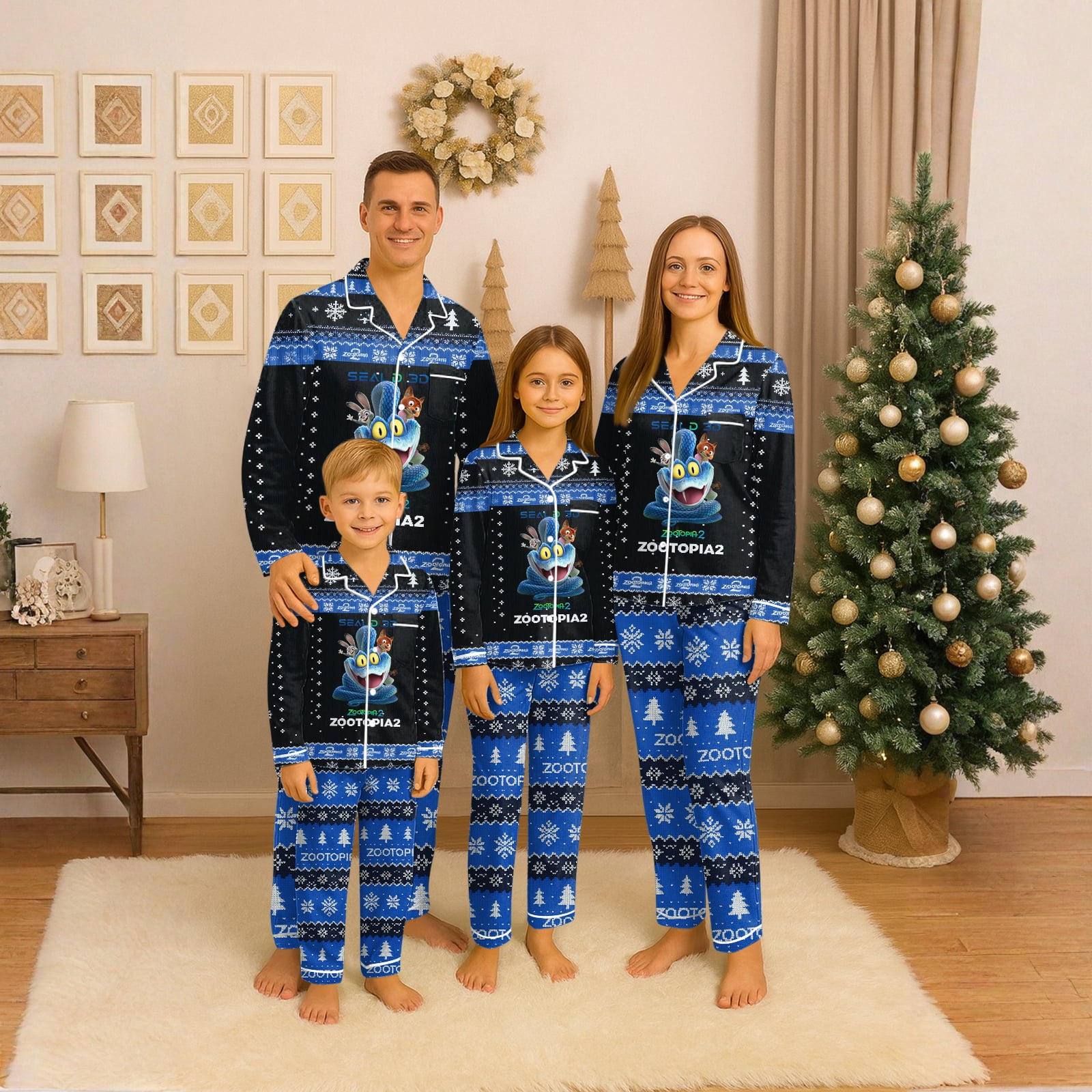 Christmas Family Pajamas Matching, Zoo-topia Matching Family Christmas ...