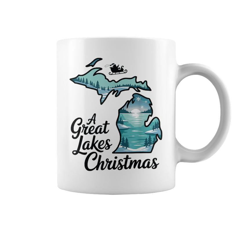 Christmas Family Reunion Trip Santa In Michigan Great Lakes Coffee Mugs ...