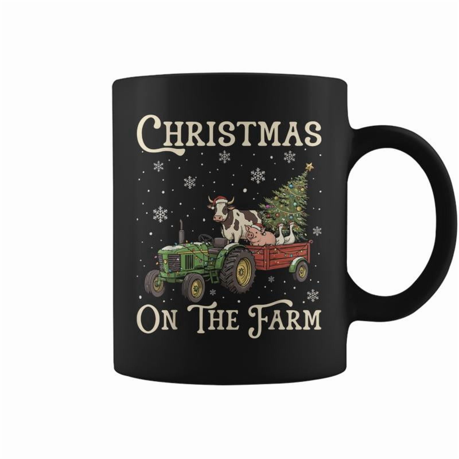 Christmas Farm Animal Tractor Xmas Farmhouse Cow Duck Pig Coffee Mugs ...
