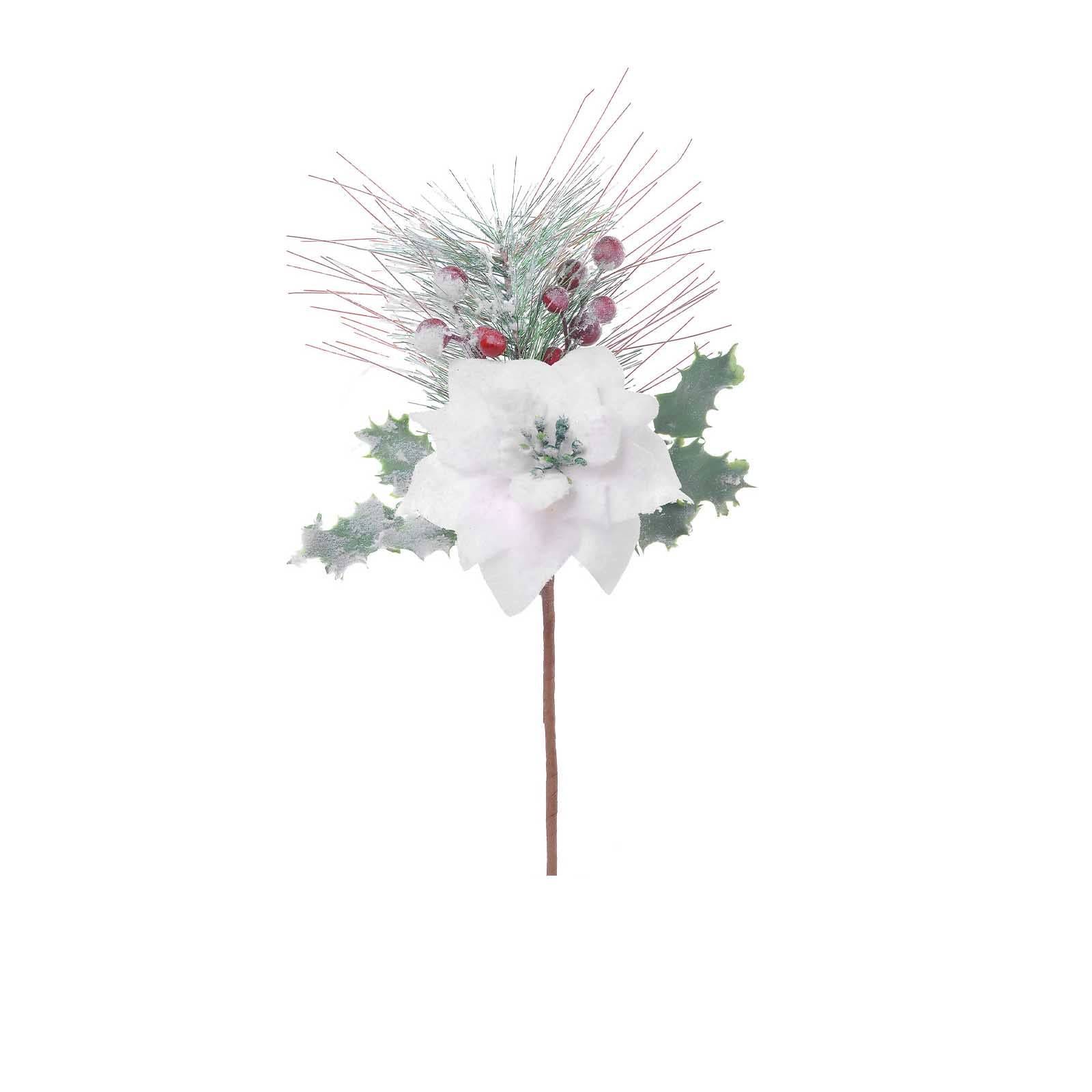 Christmas Faux Berry & Ginkgo Floral Arrangement | Artificial Plastic Cuttings | Festive Gift ...