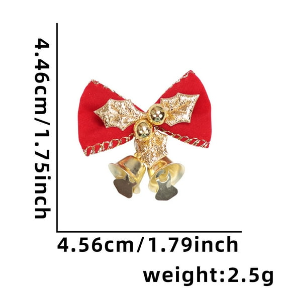 Christmas Felt Gold Bow with Bells Mini Gift Box Tree Hanging ...