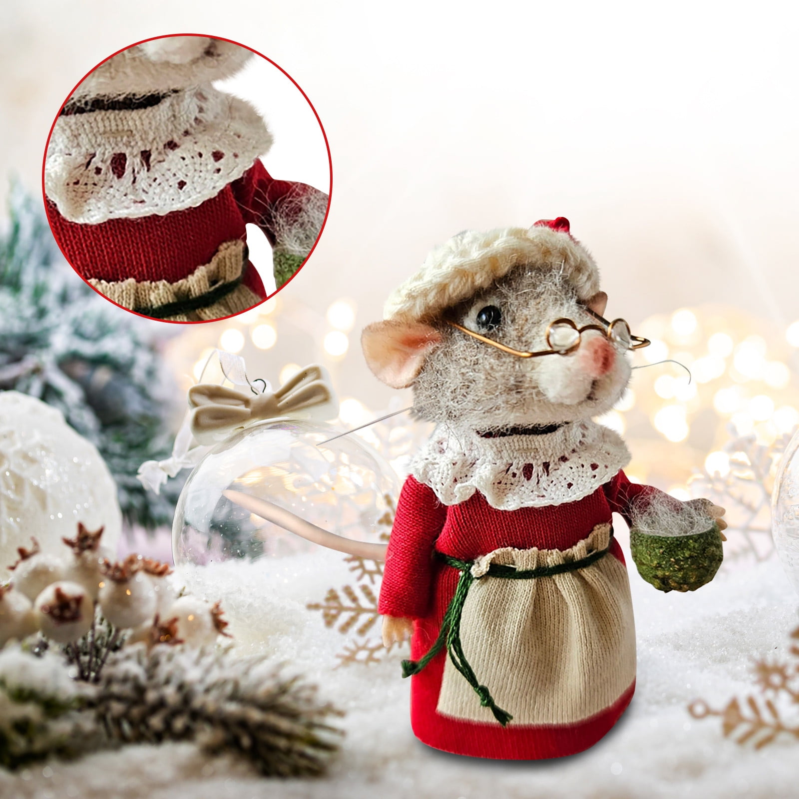 Christmas Felt Mice Ornaments, Mice Needle Felting Starter Kit Felt ...