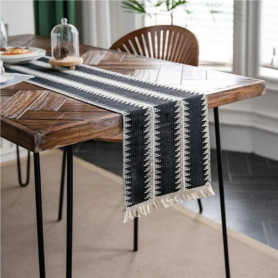 Christmas Felt Table Runner Natural Jute Splicing Bohemian Style Table ...