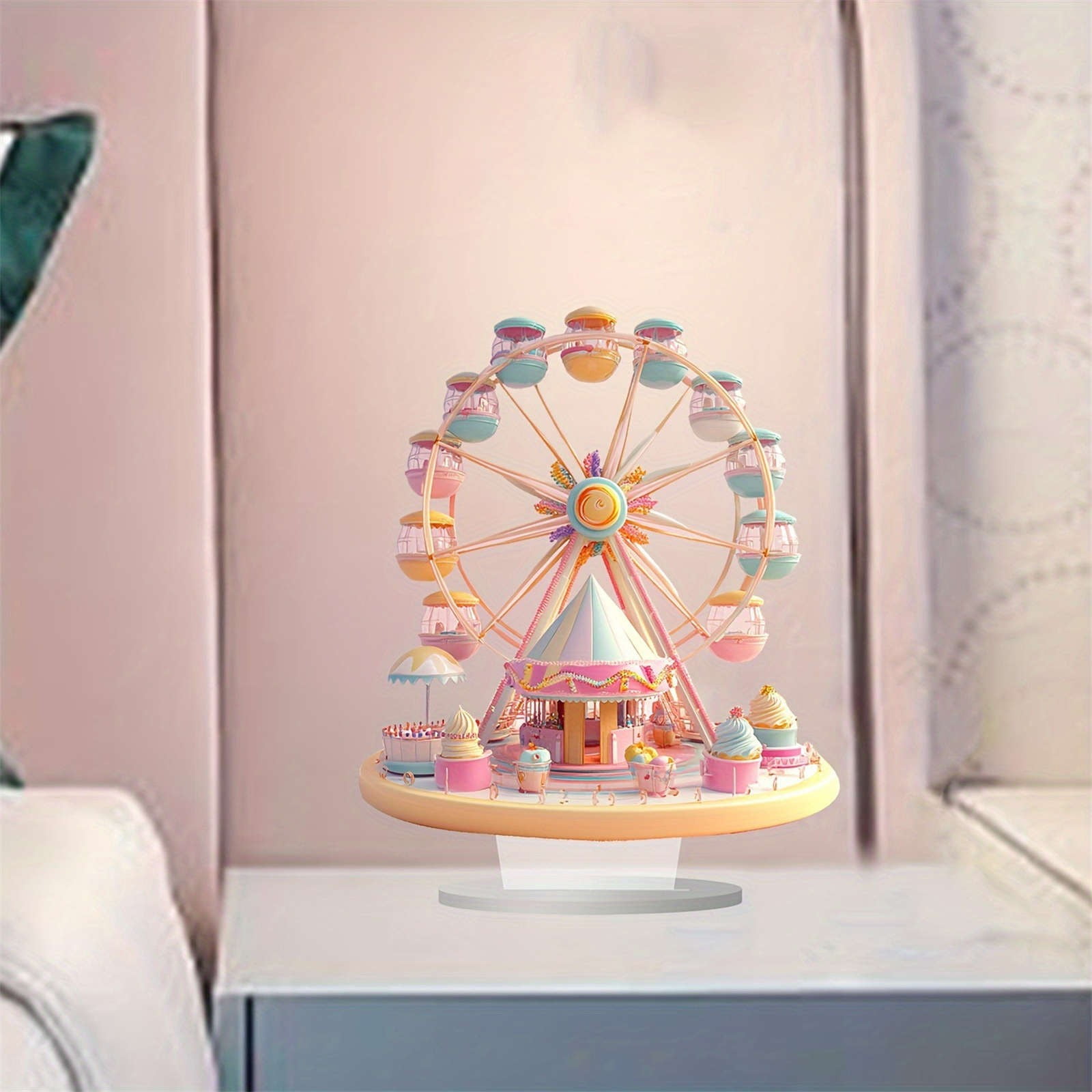 Christmas Ferris Wheel Ornament with Stand Table Centerpiece 2D Unique ...