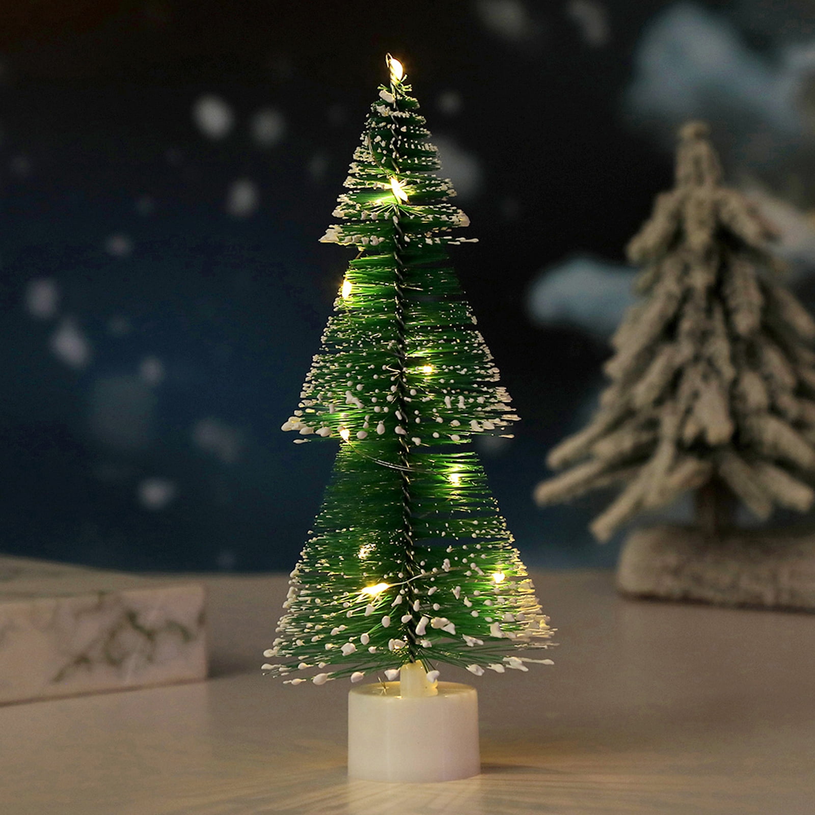 Christmas Festive Mini Christmas Tree, Pre-lit Small Christmas Tree ...