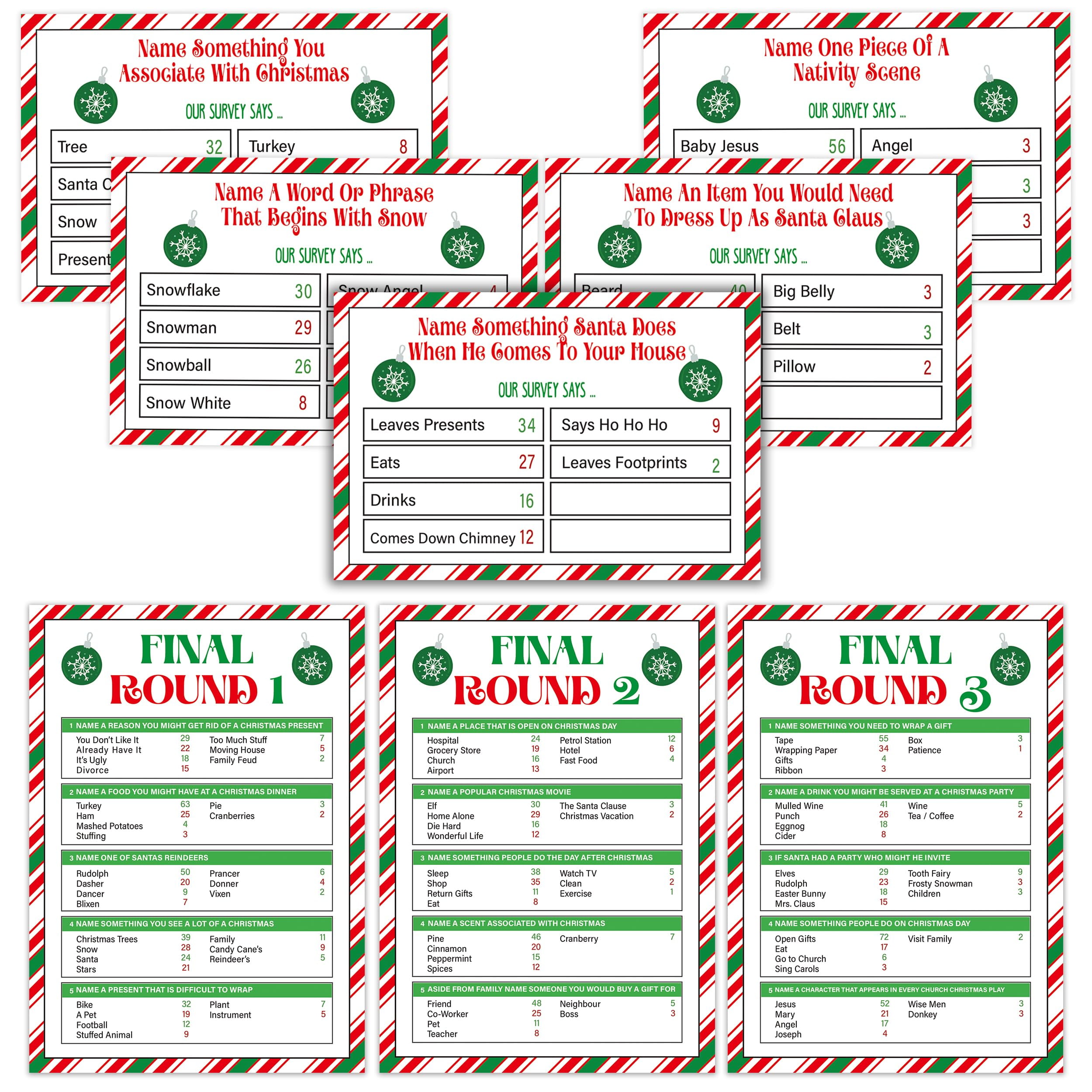 Christmas Feud Games, Friendly STF9 Feud Games, Family Activity, Family Games for Game Night ...