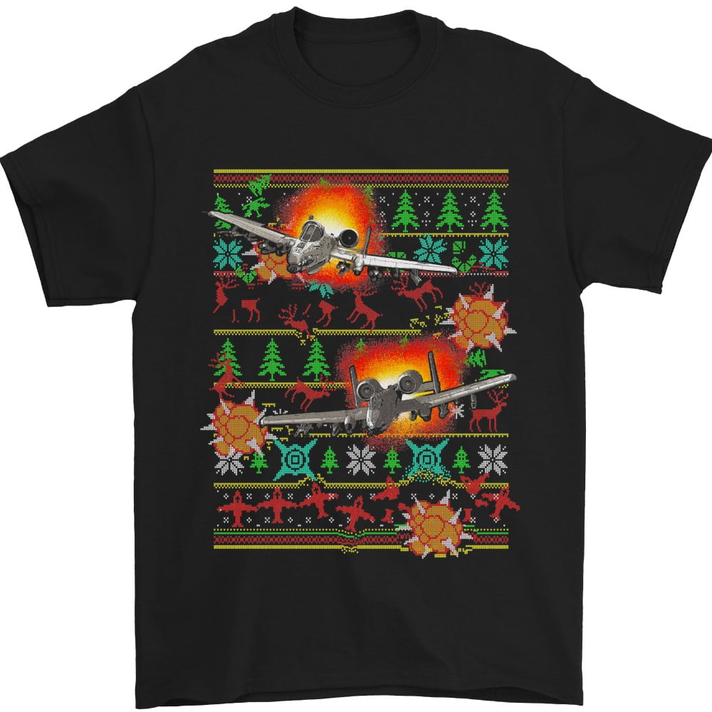 Christmas Fighter Jet Plane Pilot RAF Funny Mens T-Shirt 100% Cotton ...