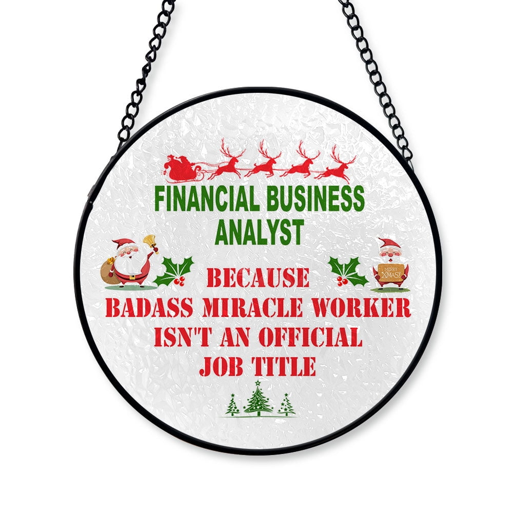 Christmas Financial Business Analyst Stained Glass Window Hanging 2025 ...