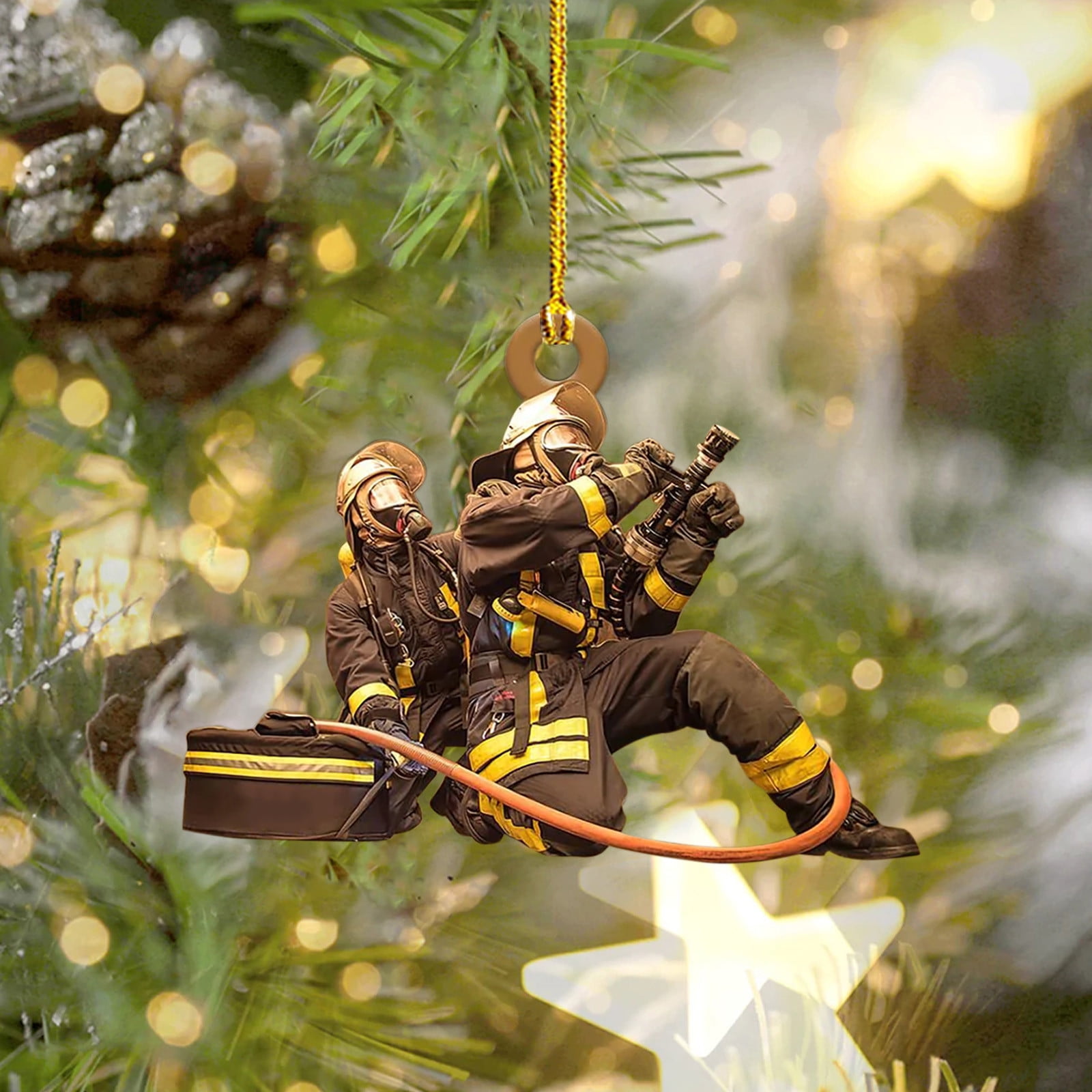 Christmas Firefighter Ornaments Fireman's Helmet Uniform Fire Hydrant ...