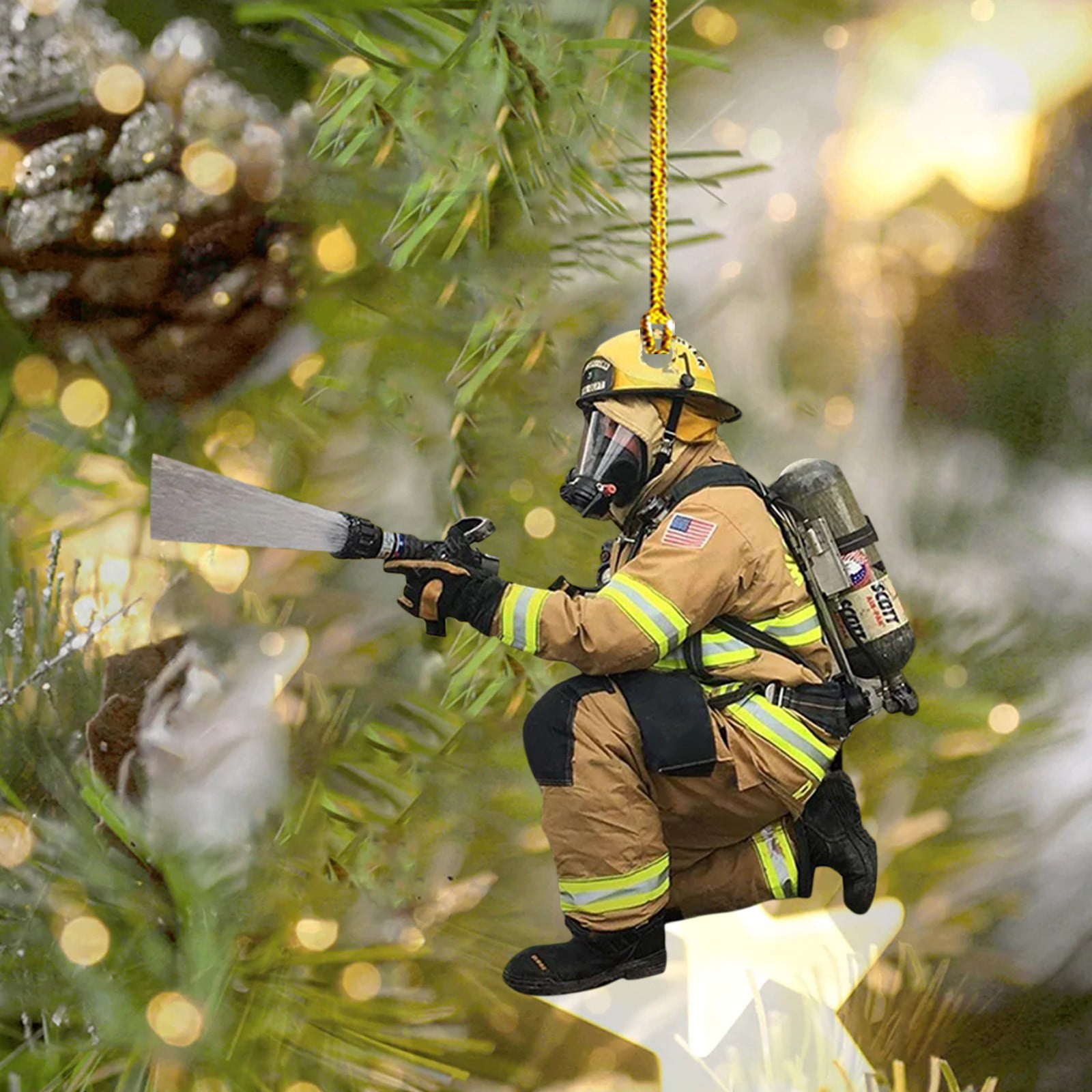 Christmas Firefighter Ornaments Personalized Fireman Acrylic Christmas ...