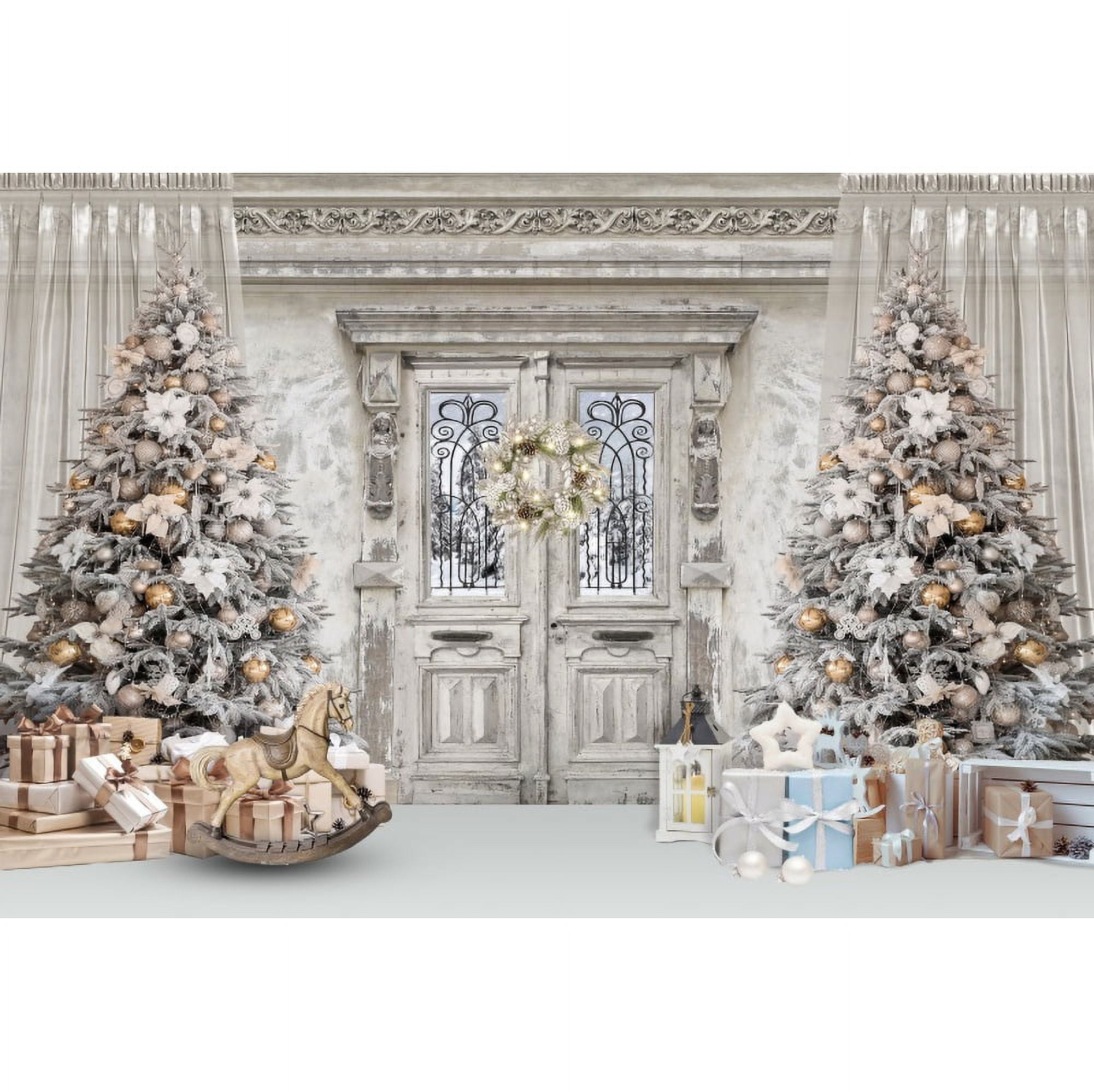 Christmas Fireplace Theme Backdrop for Photography Xmas Tree Gift Toys Baby Portrait Room r ...