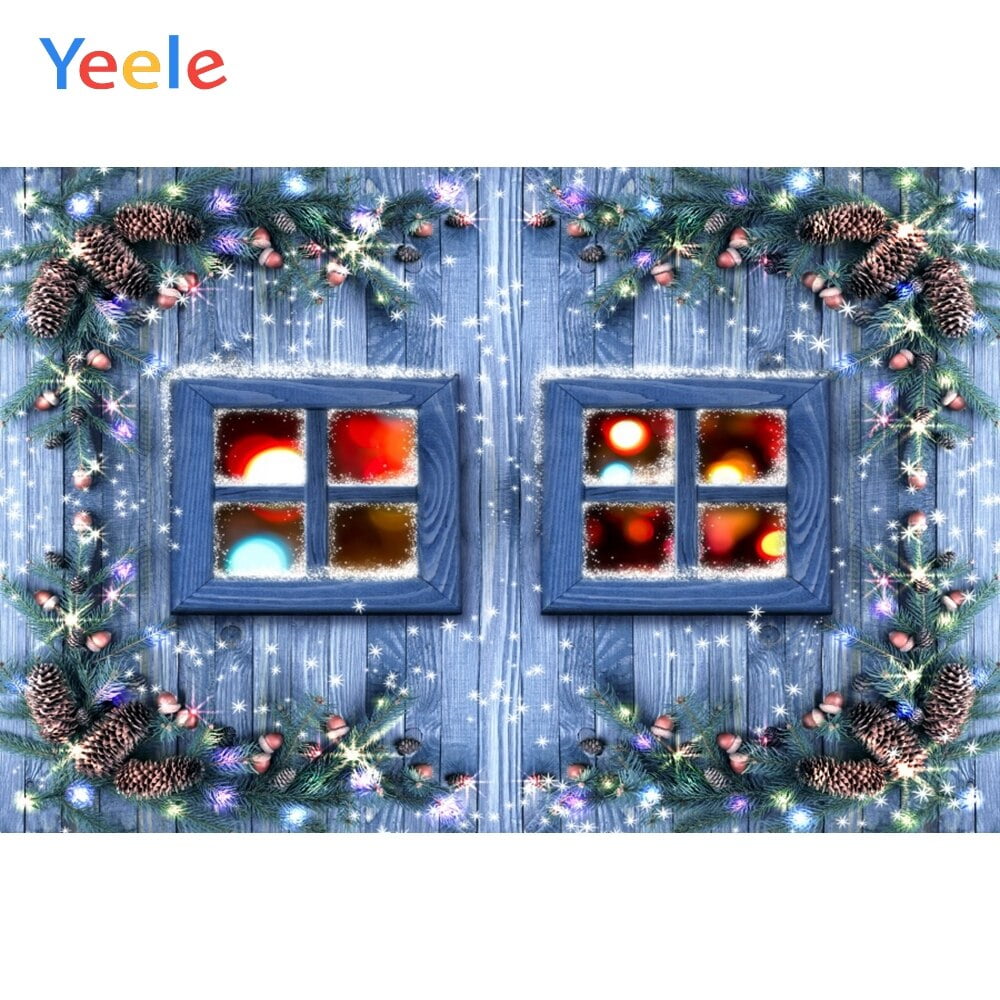 Christmas Fireplace Wooden Wall Wreath Light Wind Backdrop Photography ...