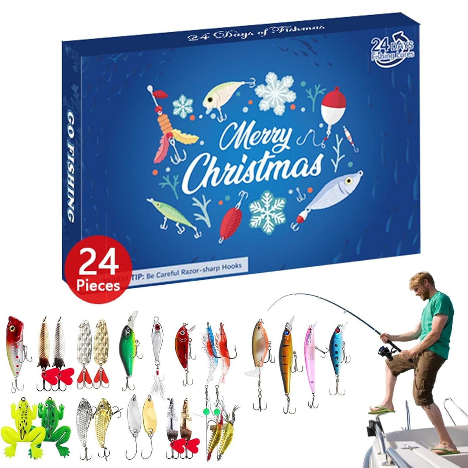 Christmas Fishhook Advent Calendar 2024 New 24 Day Christmas Fishhook ...