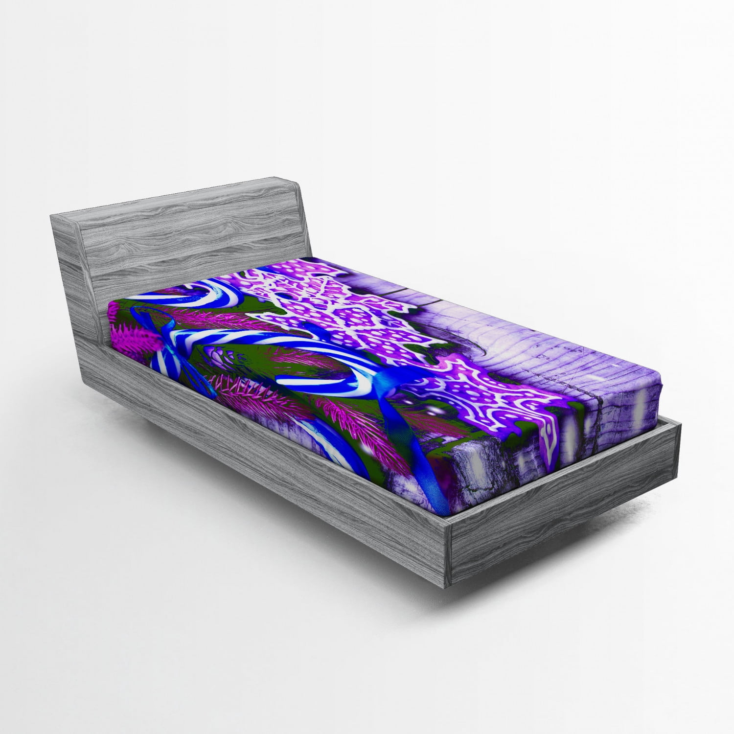 Ambesonne Christmas Fitted Sheet, Cookies Candy Canes, Twin Size ...