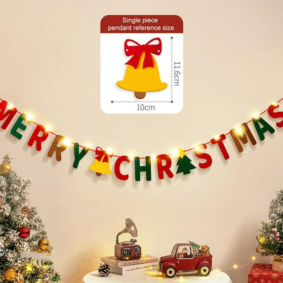 Christmas Flag LED String Light Pendant for Merry Christmas Handmade ...