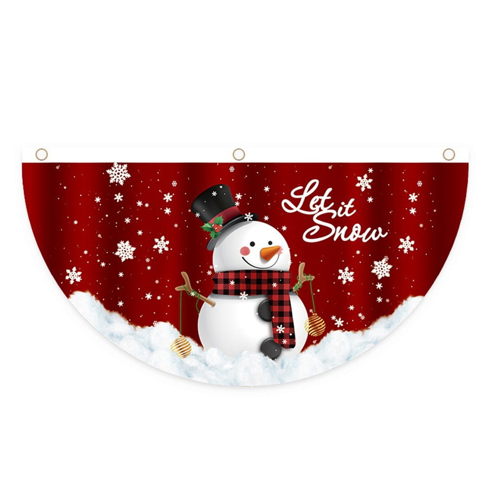 Christmas Flag Outdoor Bunting Flags Christmas Half Fan Flag Banner for ...