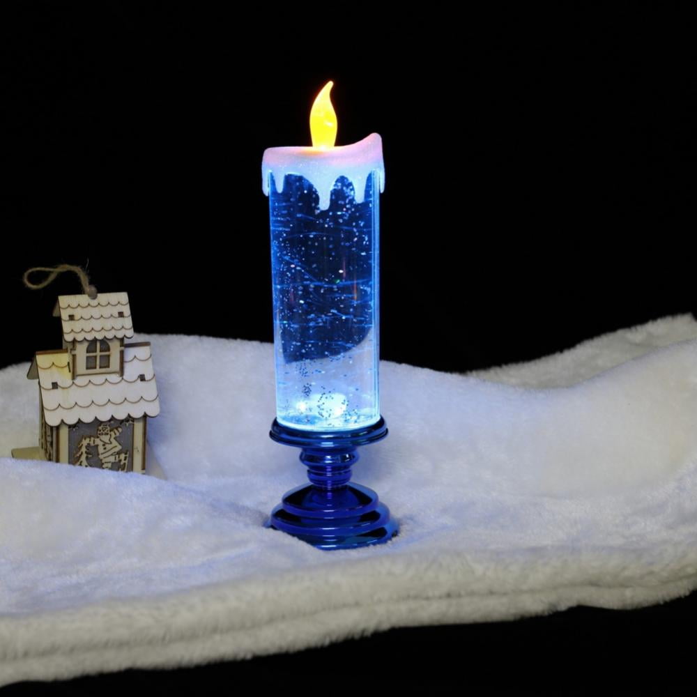 Christmas Flameless Glitter Candles, Rechargeable Flickering LED Water ...