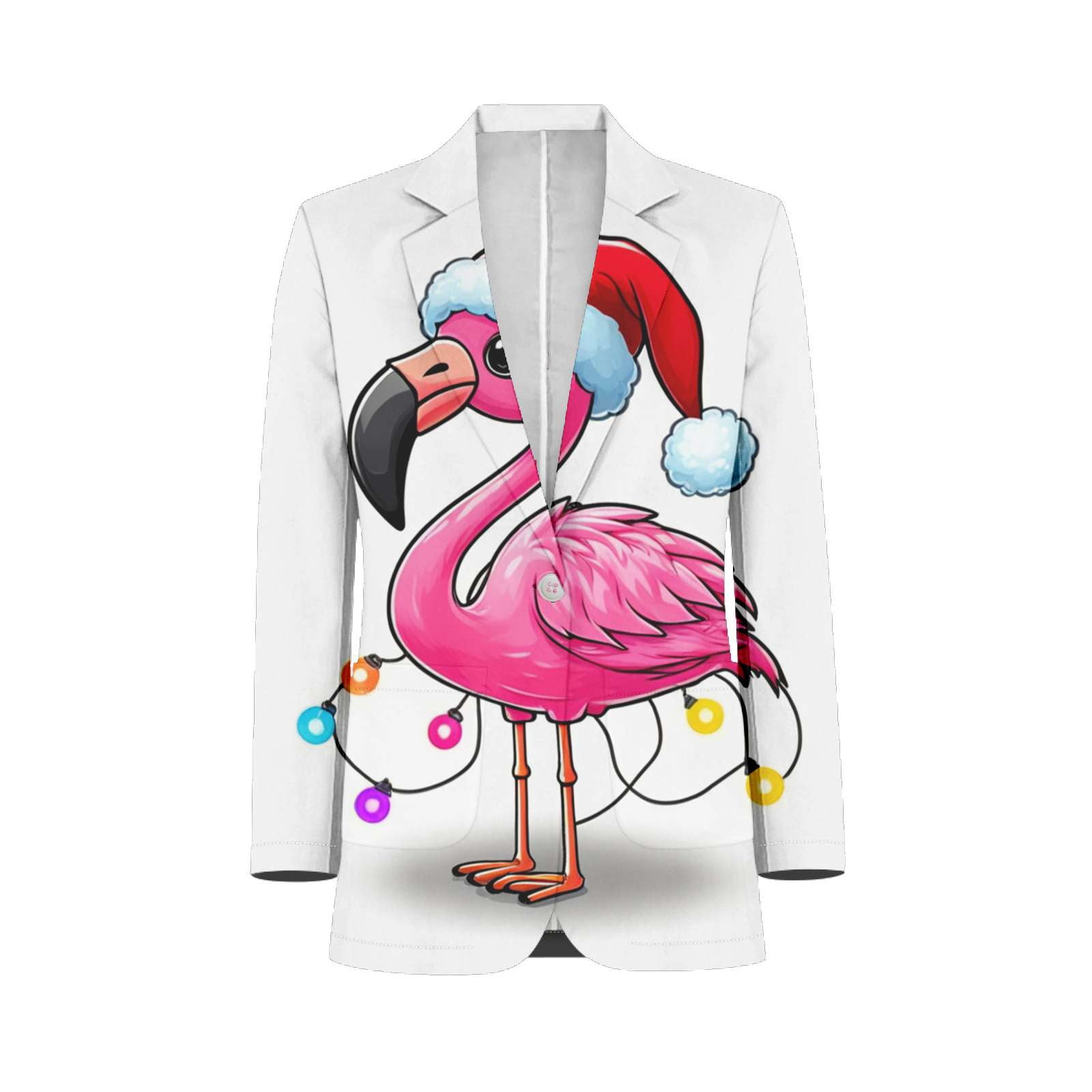 Christmas Flamingo Lights Customized Men's Suits full man Shawl Collar ...