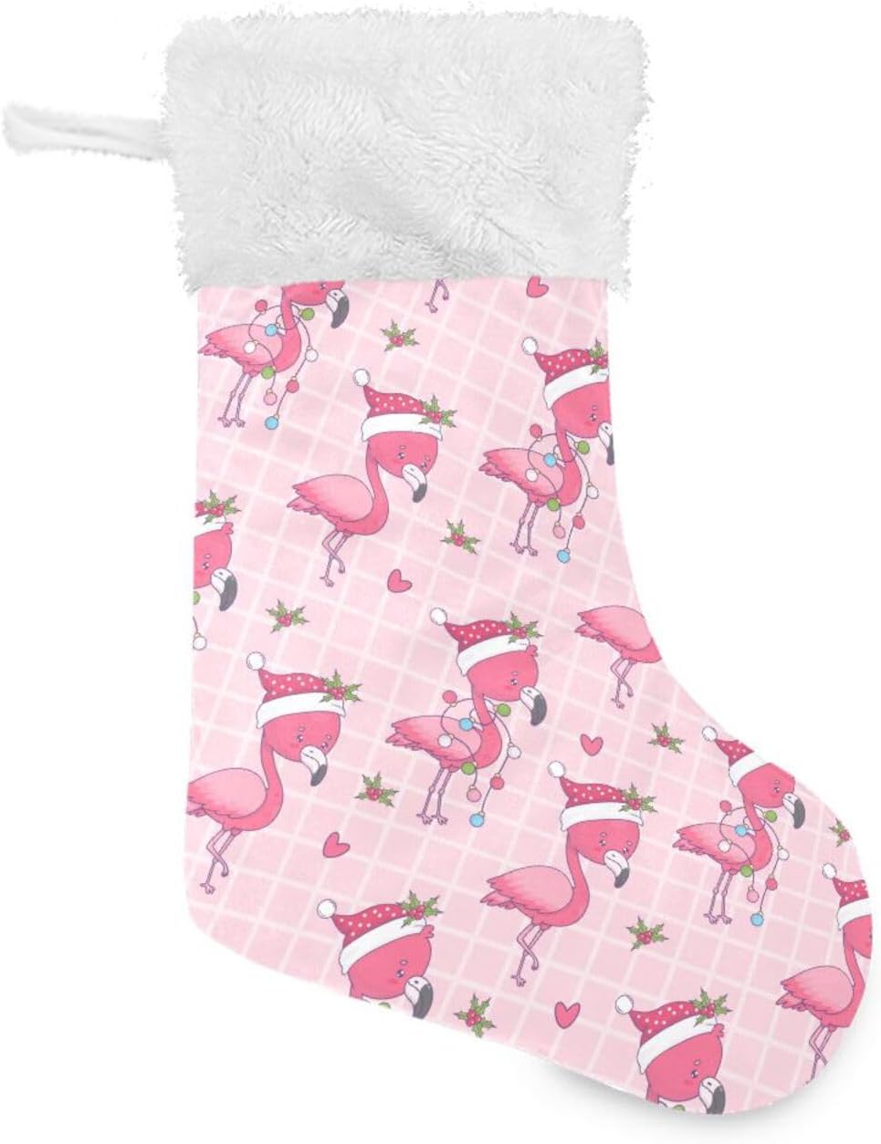 Christmas Flamingo Santa Hat Christmas Stockings, Hanging Stockings for ...