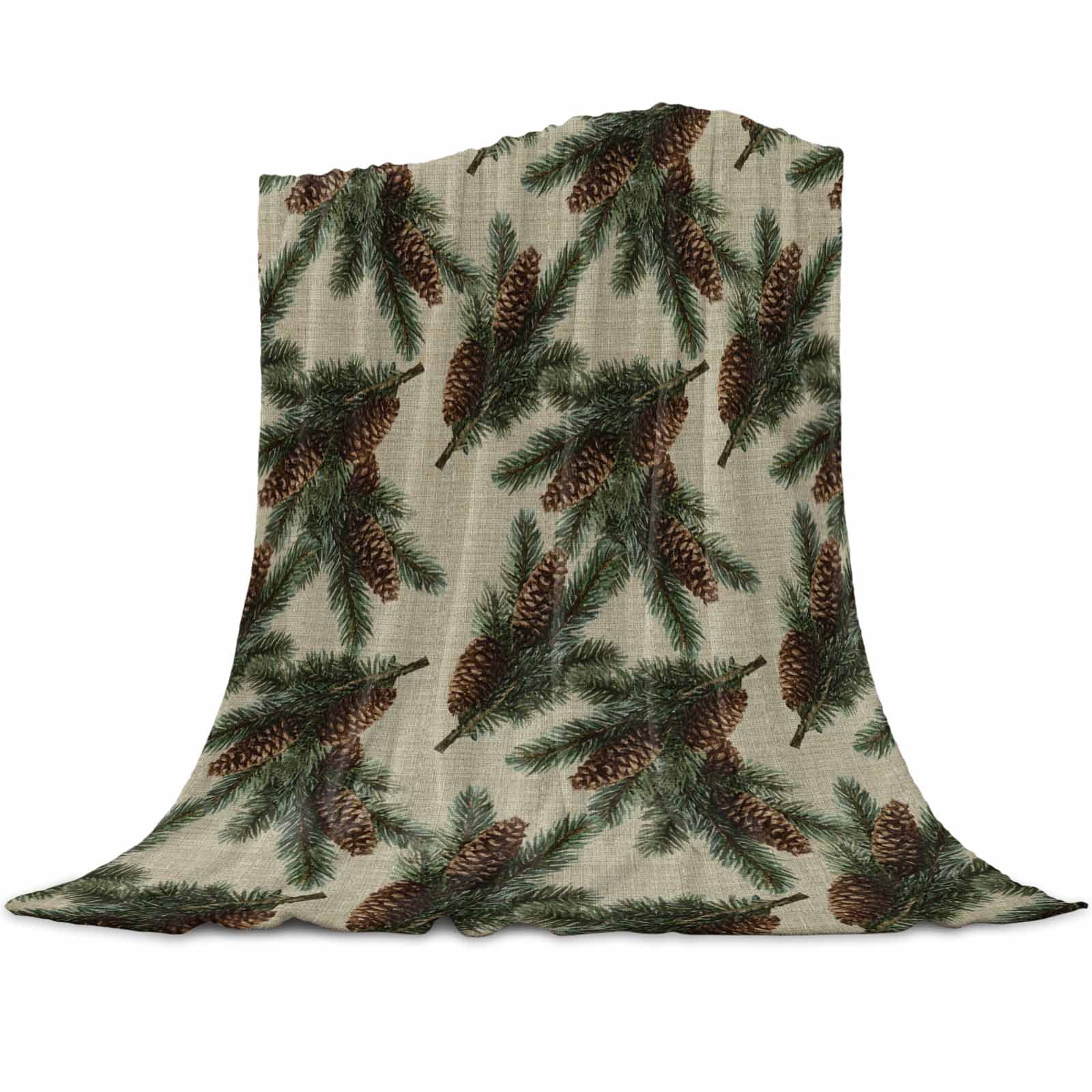 Christmas Flannel Blanket for Bed,Travel and Camping, Vintage Pine Tree ...