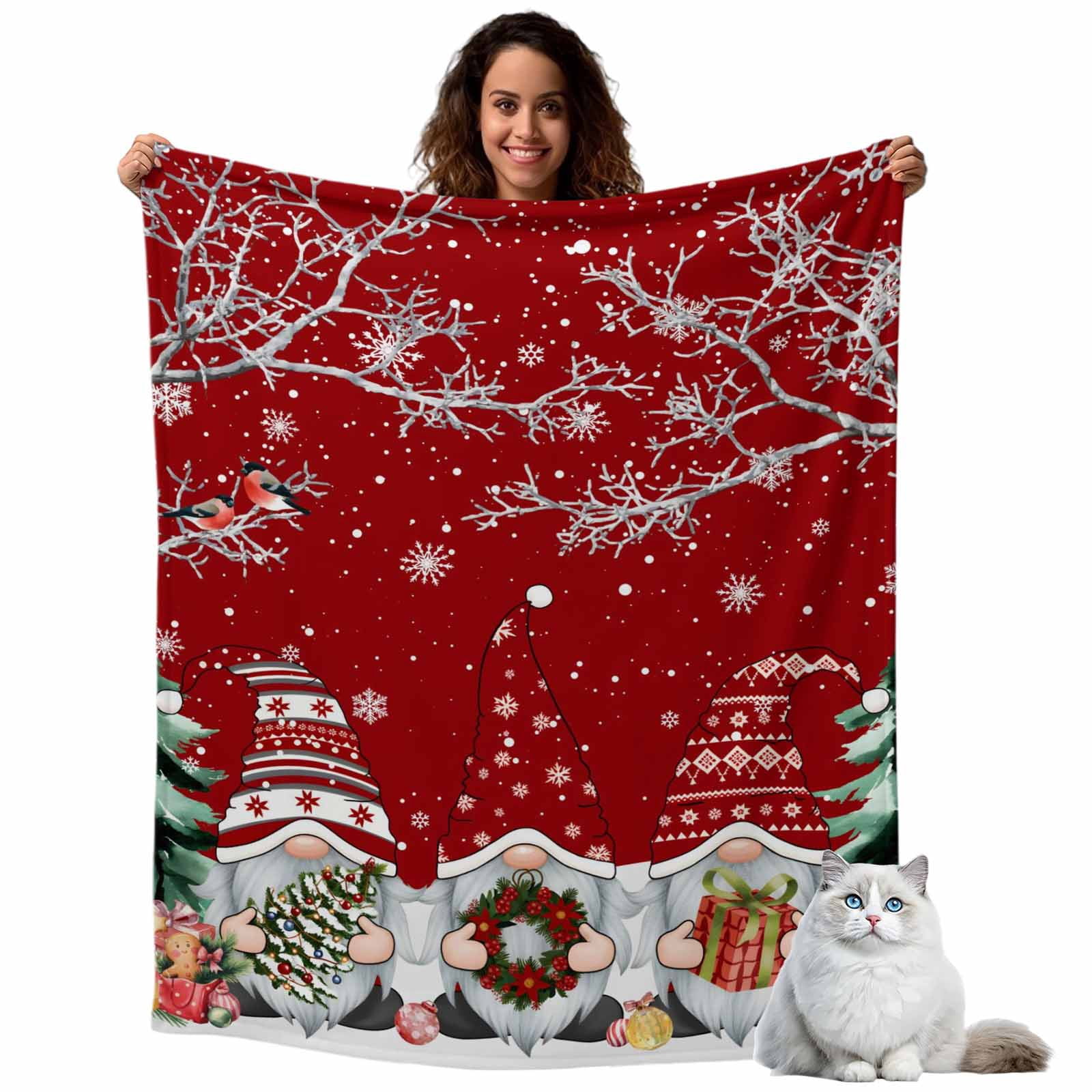 Christmas Flannel Blanket for Bed,Travel and Camping, Dwarfs Snowflake ...