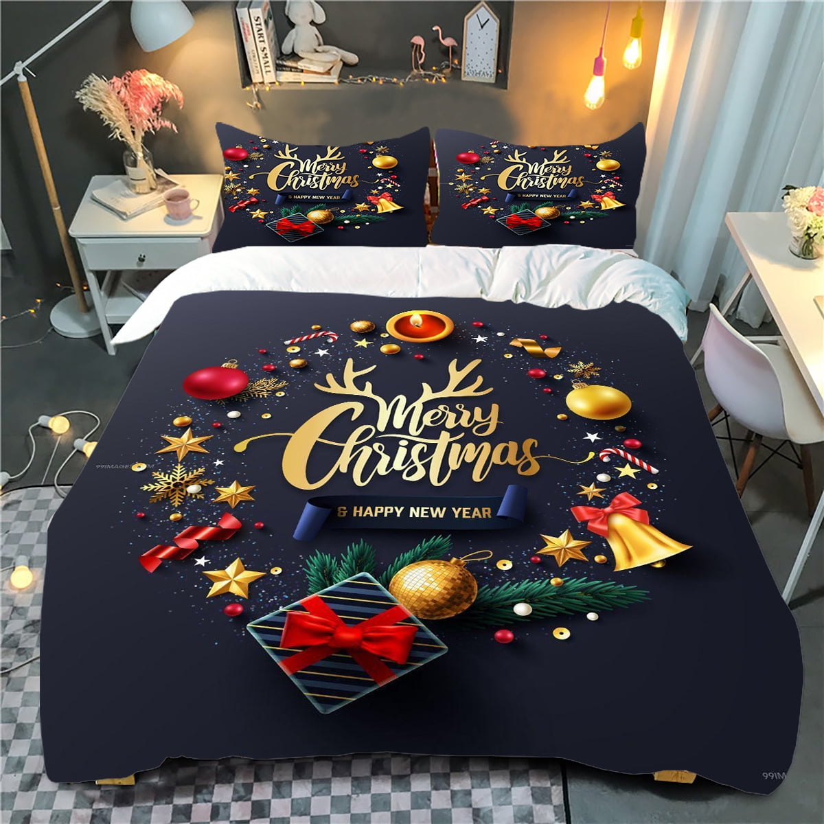 Christmas Flannel Sheet Set | Deep Pocket Fitted Sheet, Holiday Sheets ...