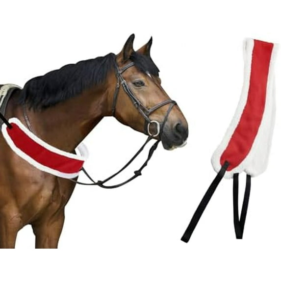 Christmas Fleece Scarf for Horse, Red Santa Equestrian Decoration ...
