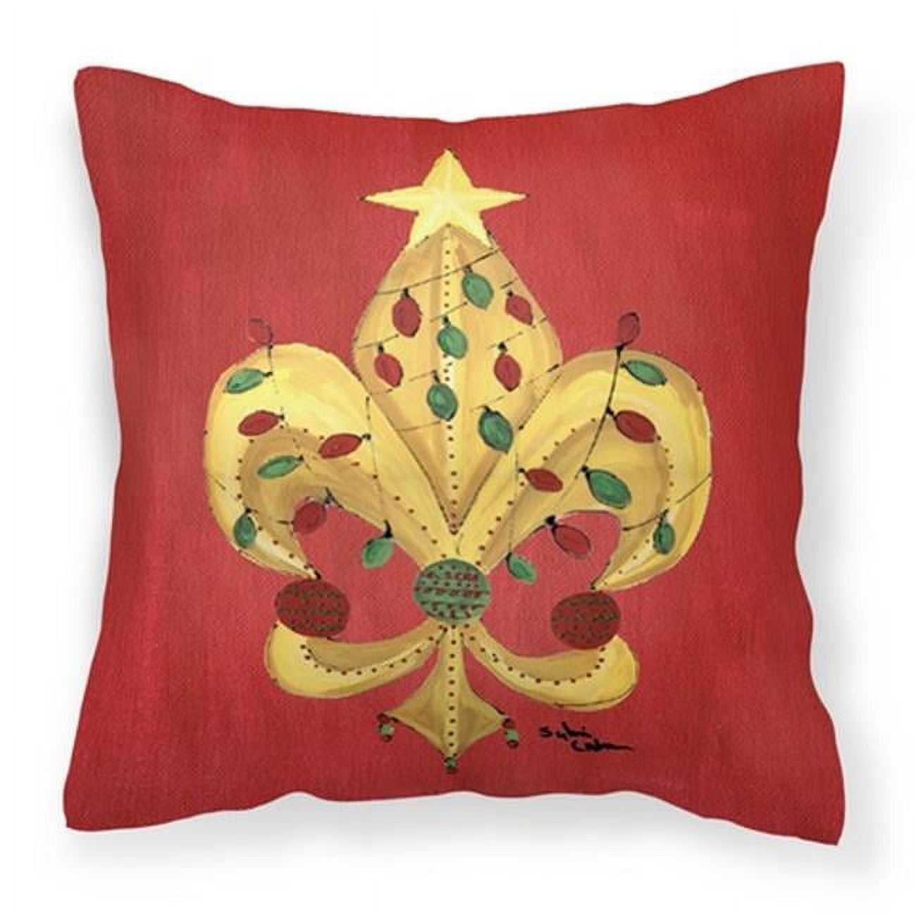 Christmas Fleur de lis Tree with lights Fabric Decorative Pillow ...