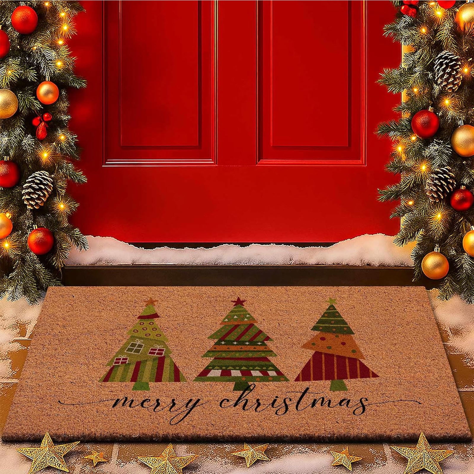 Christmas Floor Mat, Holiday Doormat with Anti-Slip Backing for ...