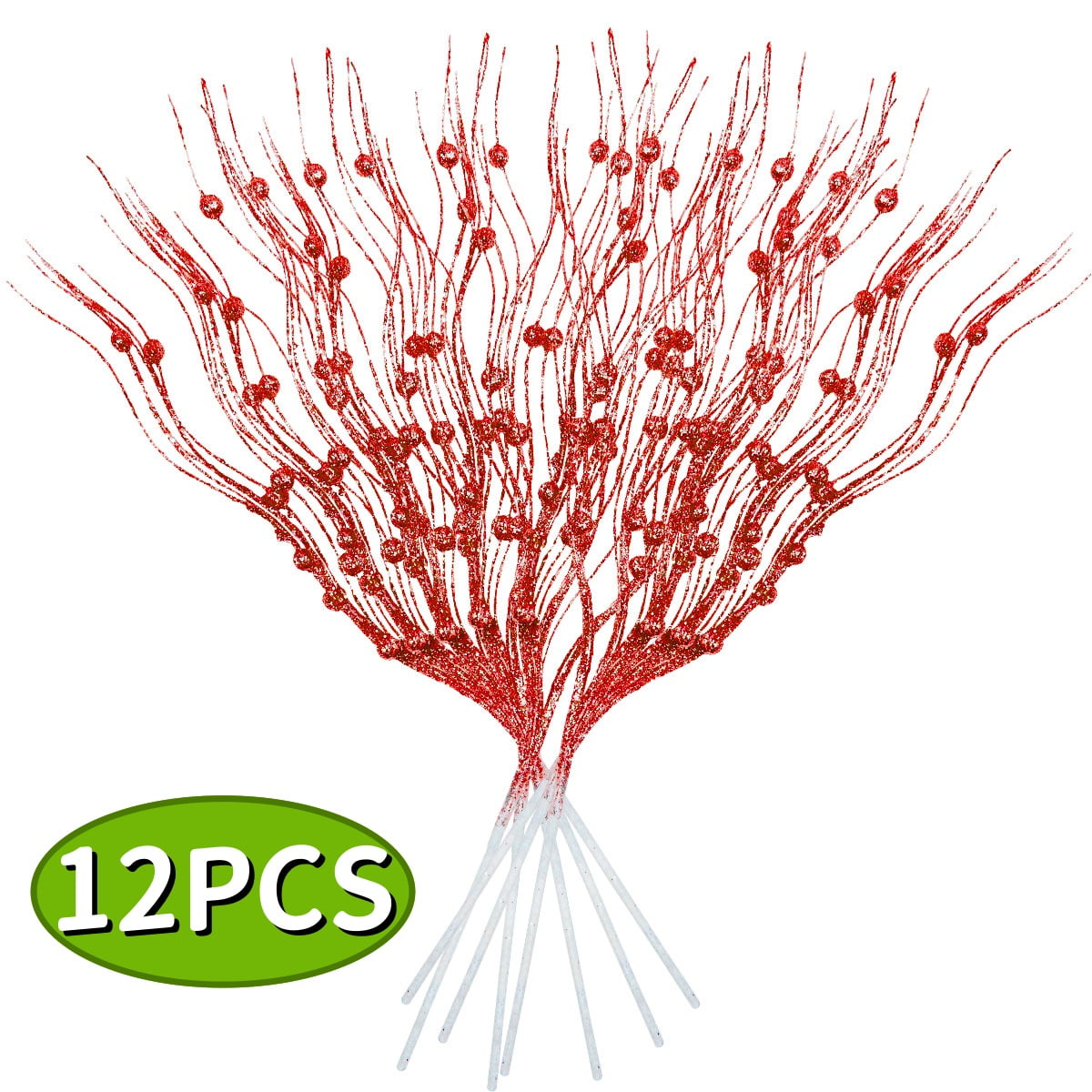 Christmas Floral Picks Christmas Berry Pick Stems Glitter Sticks for ...