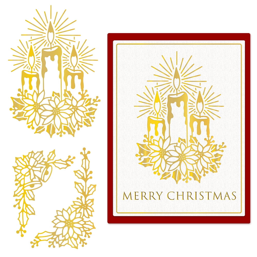 Christmas Flower Corner Hot Foil Plate for DIY Foil Thanksgiving ...