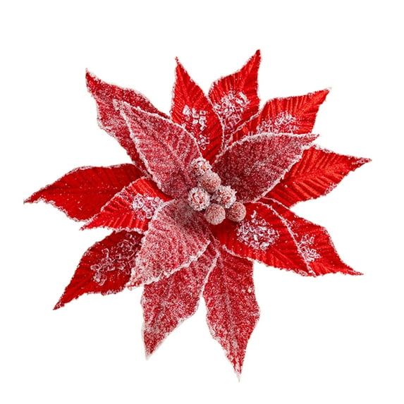 Christmas Flowers, Artificial Velvet Decor, Red Velvet Green Ice ...