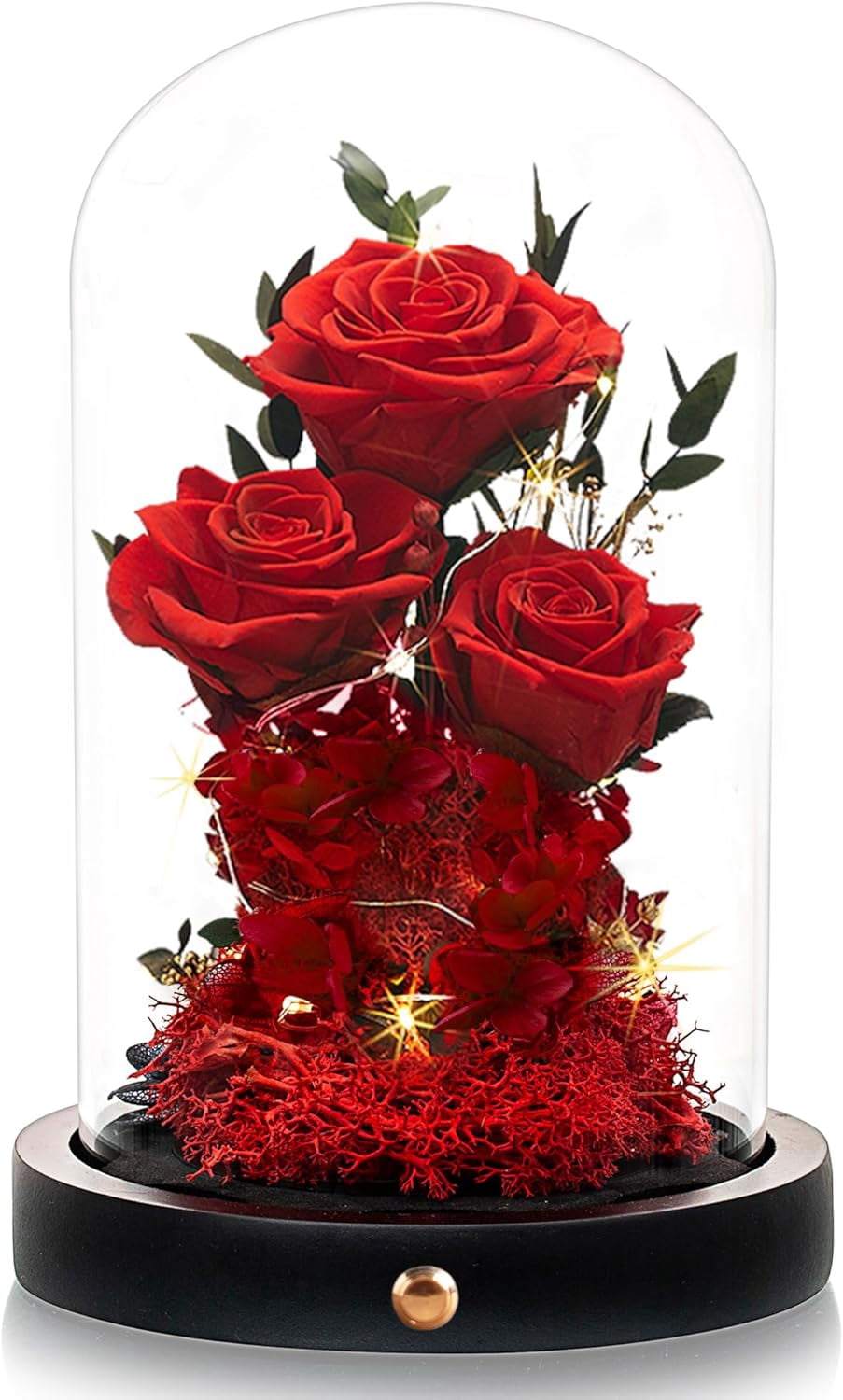 Christmas Flowers Rose Gifts for Women Preserved Rose in Glass Dome ...