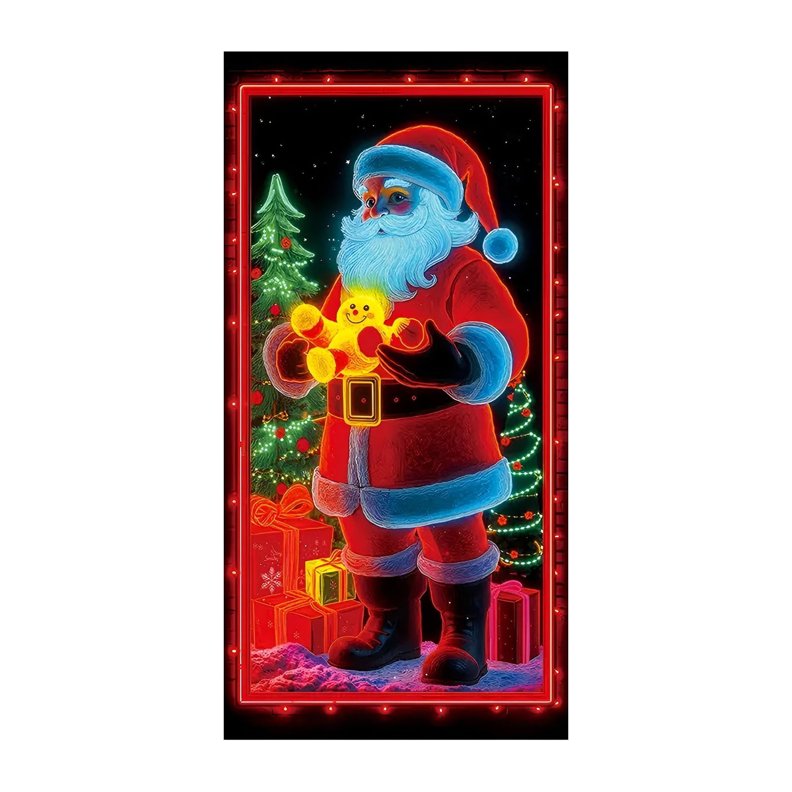 Christmas Fluorescent Hanging Cloth, Door Frame And Cover Background ...