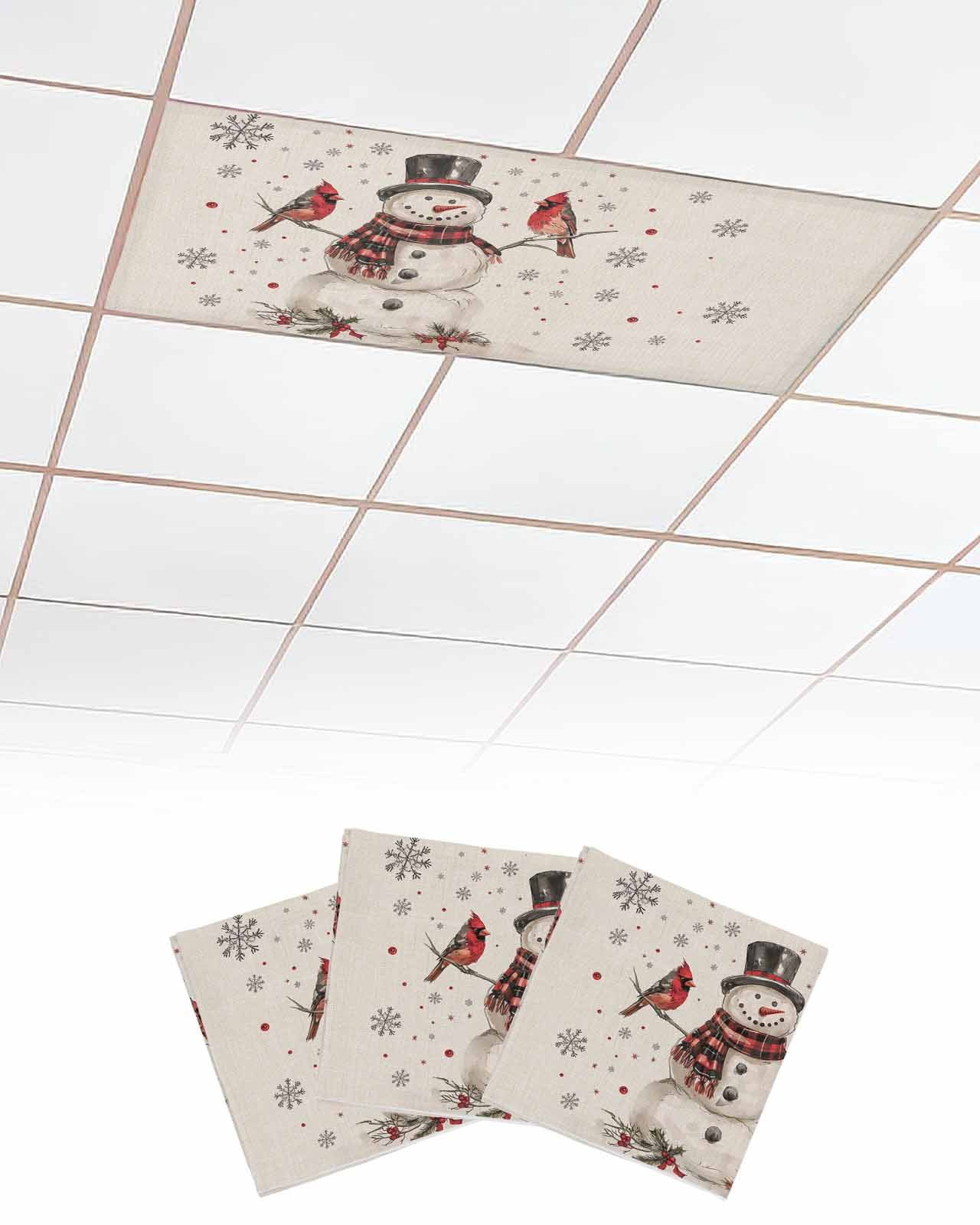 Christmas Fluorescent Light Covers for Ceiling Lights 4x2 feet,3 Pack ...