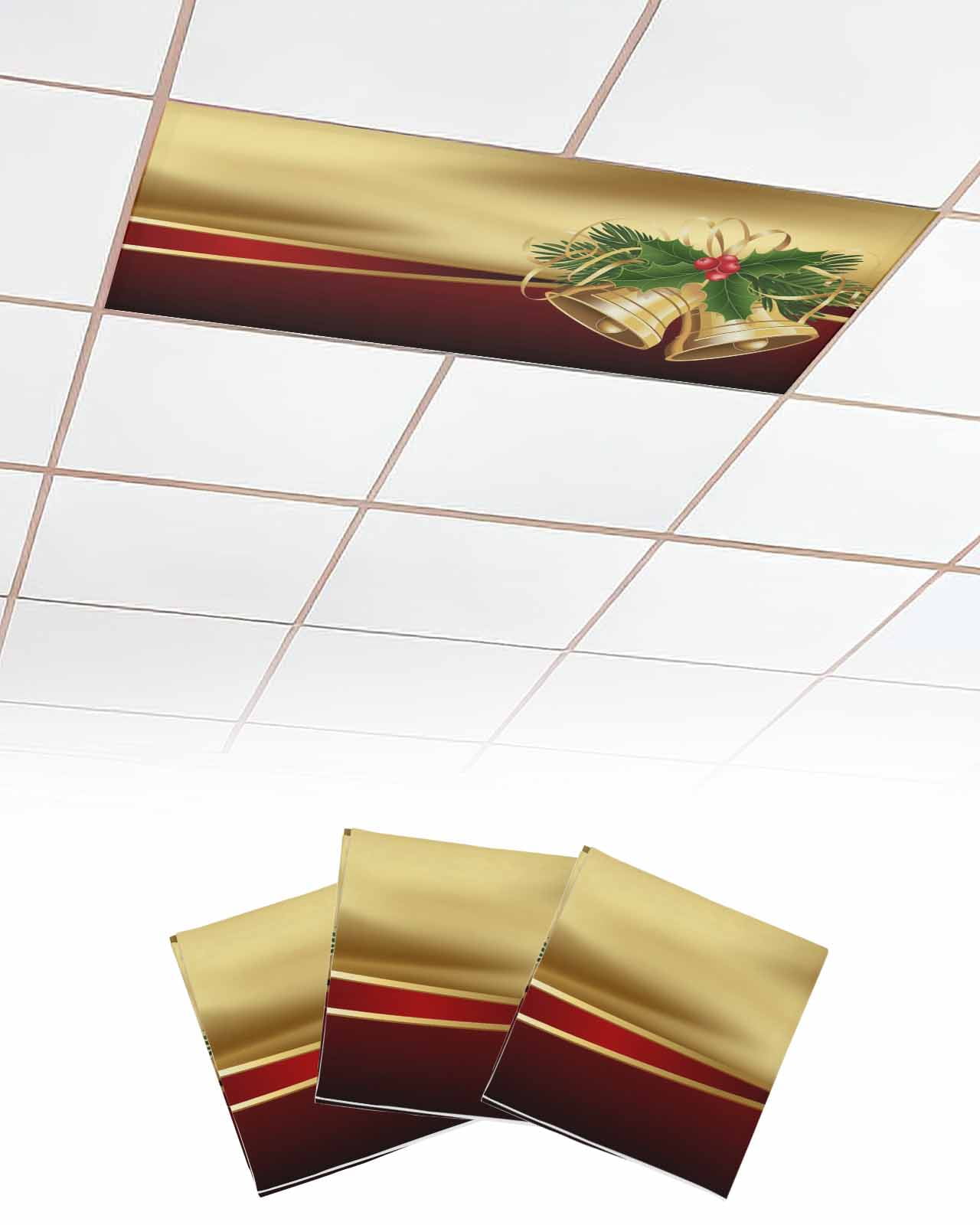 Christmas Fluorescent Light Covers for Ceiling Lights 4x2 feet,3 Pack ...